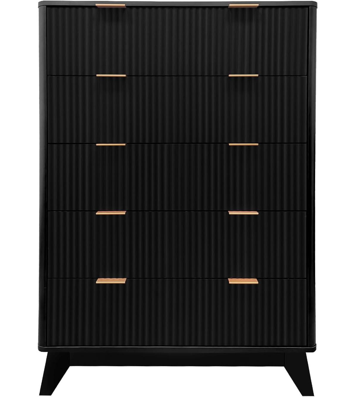 Click here for Gaomon 5-Drawer Wooden Tall Dresser with Waveform... prices