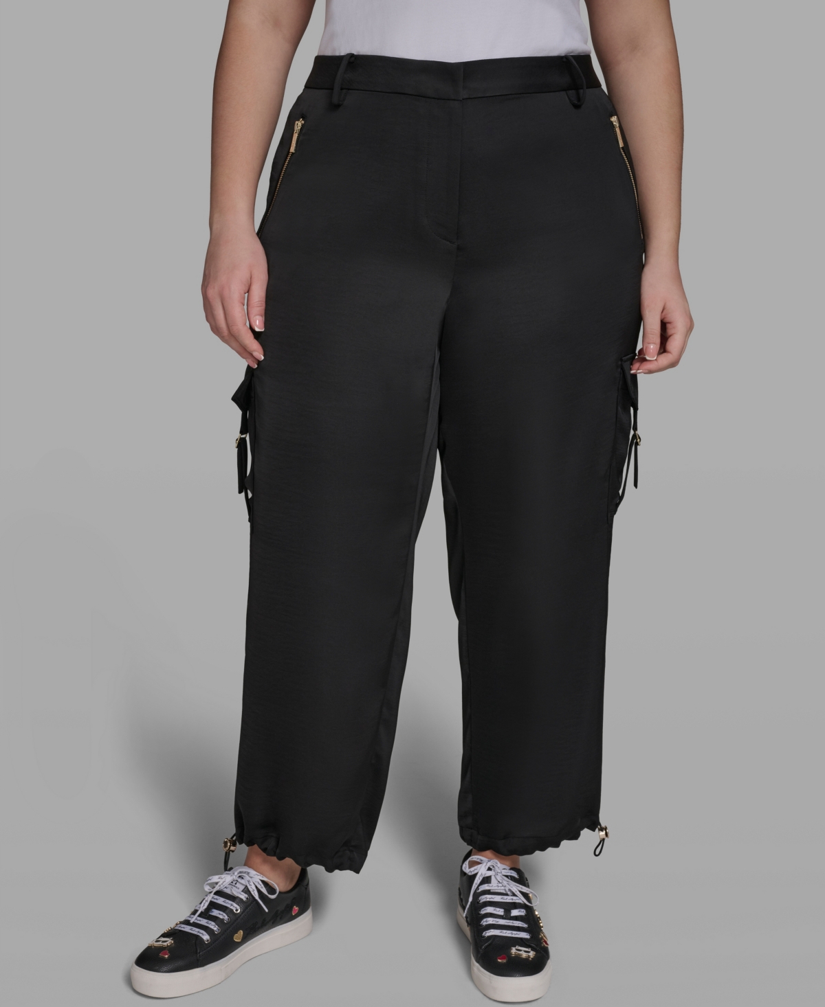 Click here for Karl Lagerfeld Paris Plus Size Bungee Cargo Pants... prices