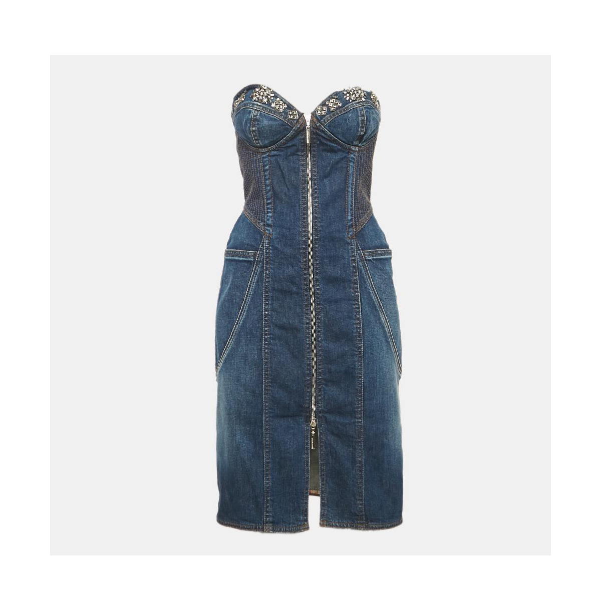Click here for Pre-Owned Roberto Cavalli Womens Blue Denim Embell... prices
