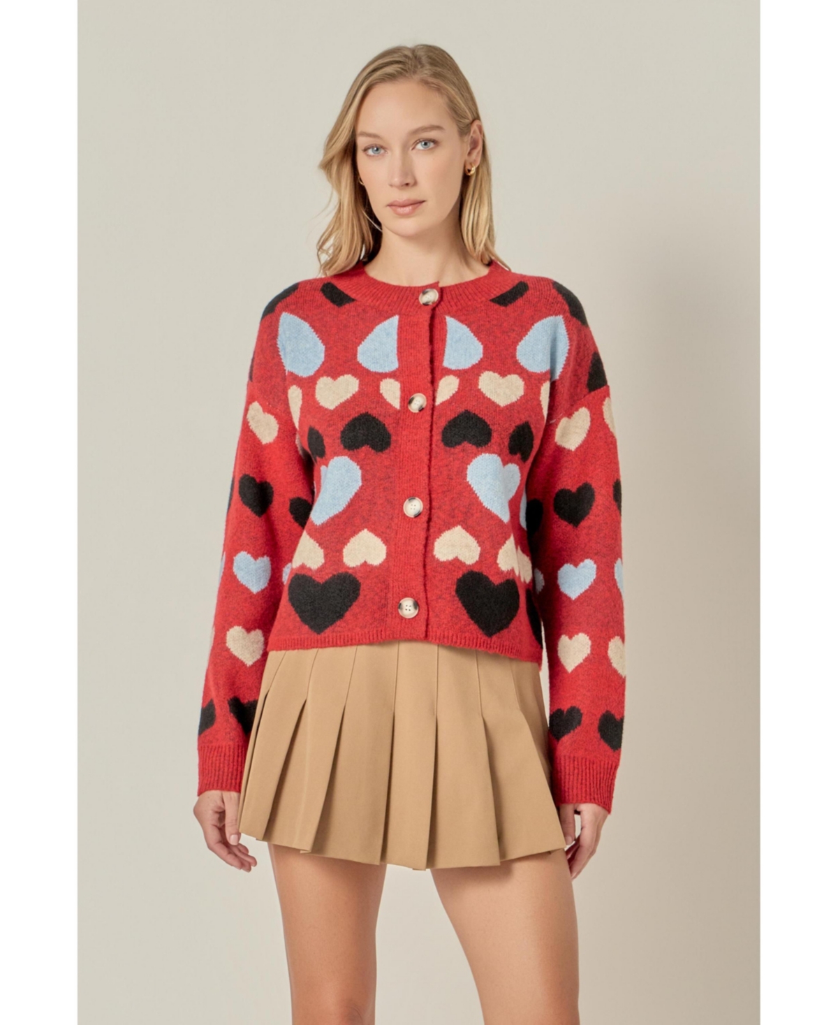 Click here for English Factory Womens Crewneck Heart Cardigan Swe... prices