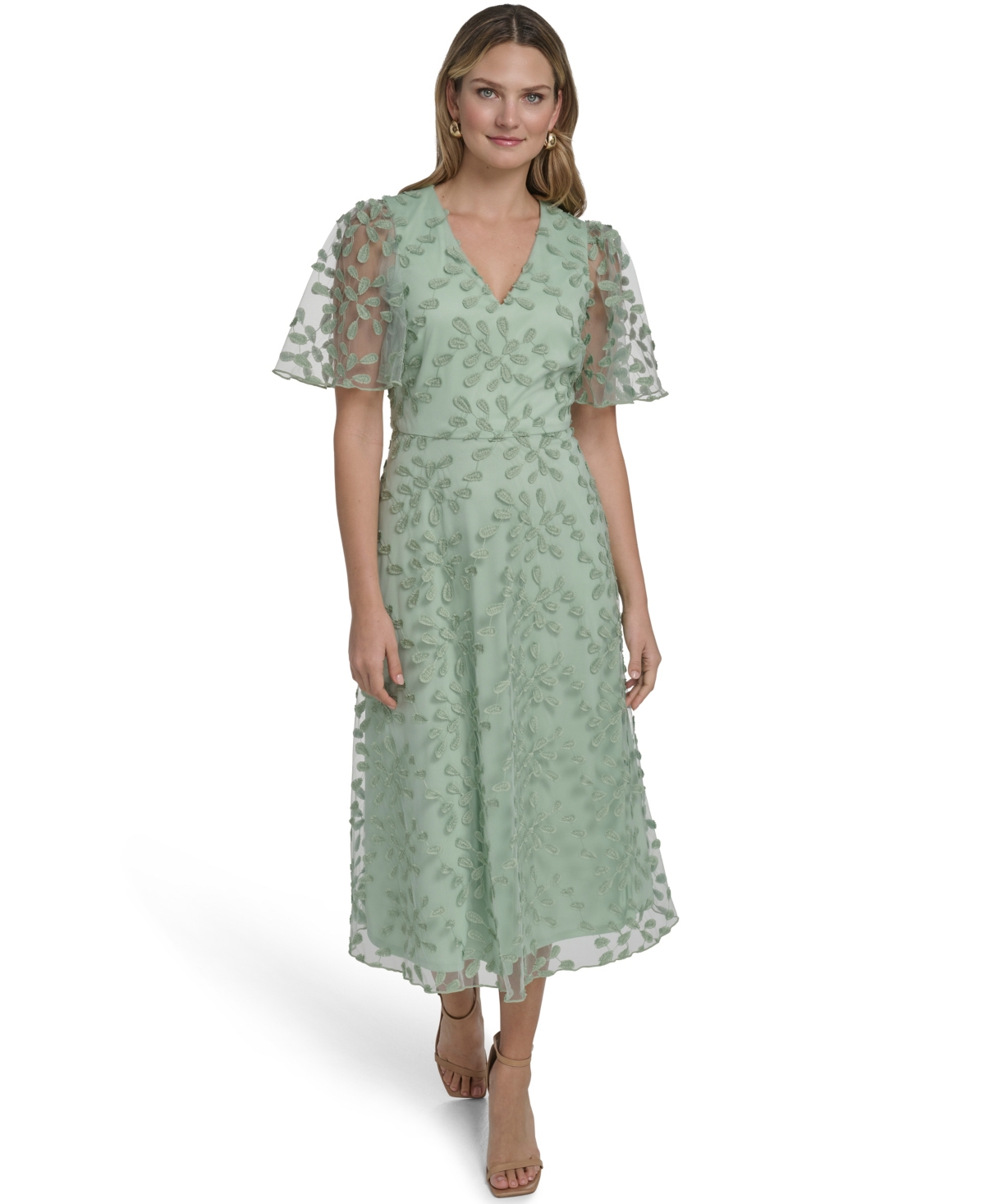 Click here for Jessica Howard Womens V-Neck Midi Dress - Sage prices
