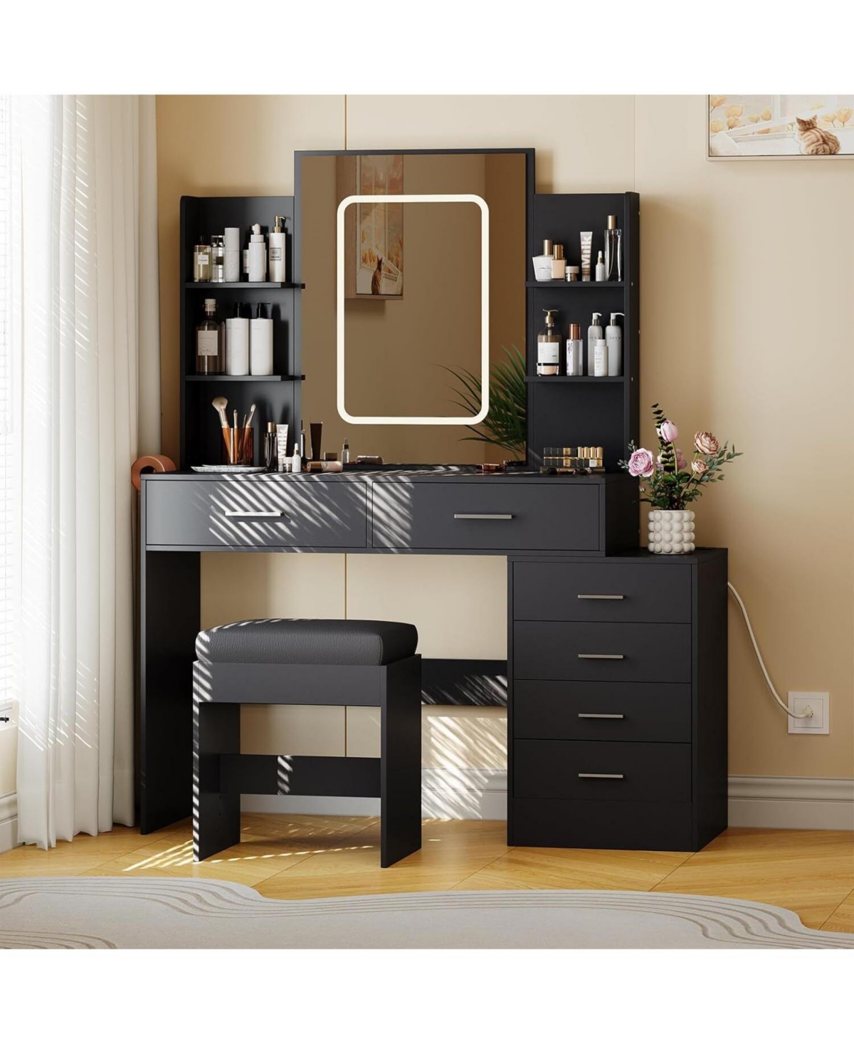 Click here for Gaomon 6-Drawer Lighted Mirror Vanity  Spacious Ma... prices