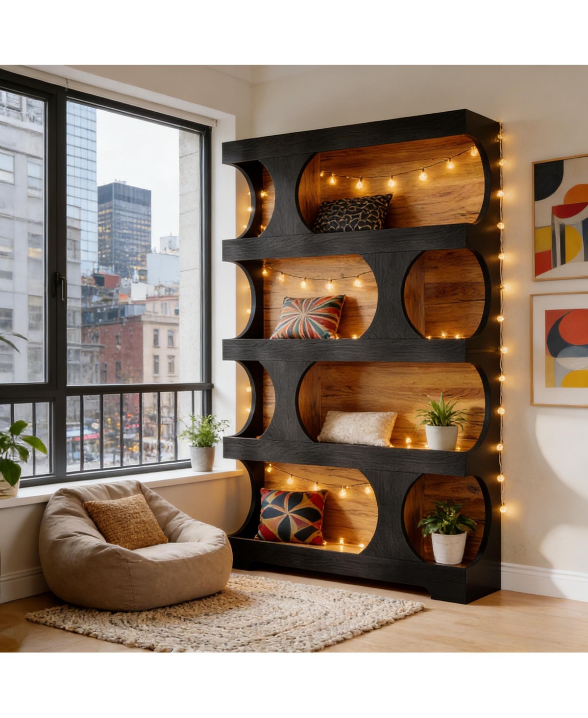 Click here for Cesicia 4-Tier Modern S-Shape Bookcase with Baffle... prices