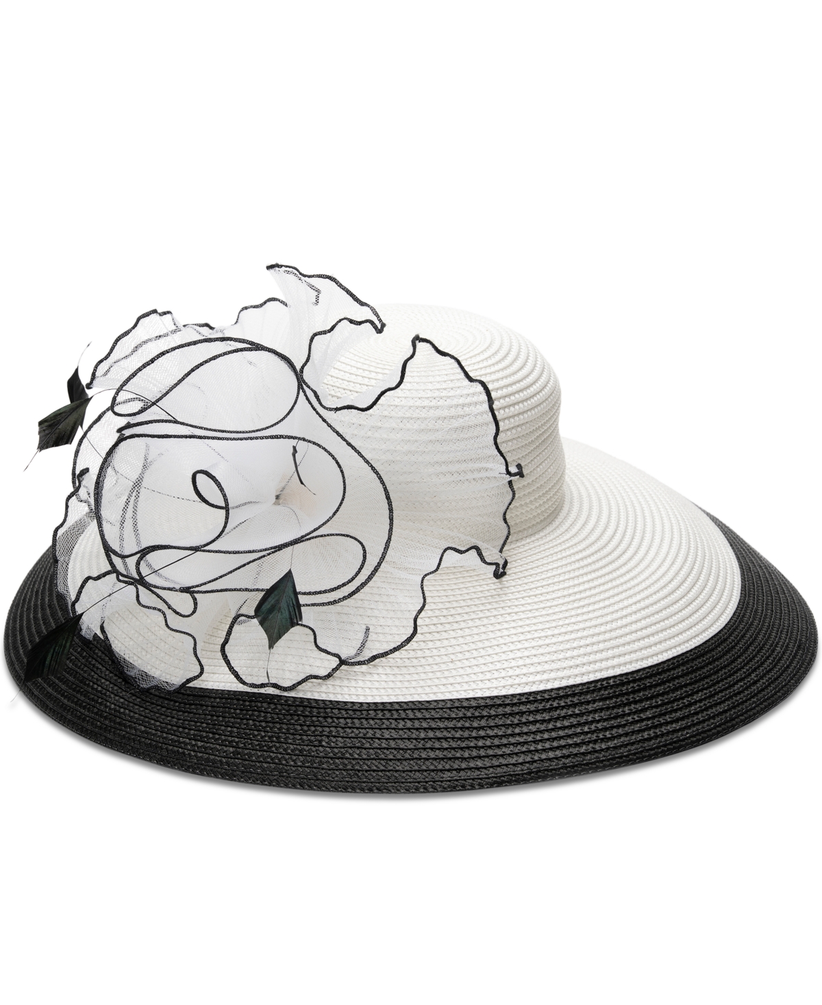 Click here for August Hats Two-Tone Extra Wide Brim Hat - White B... prices