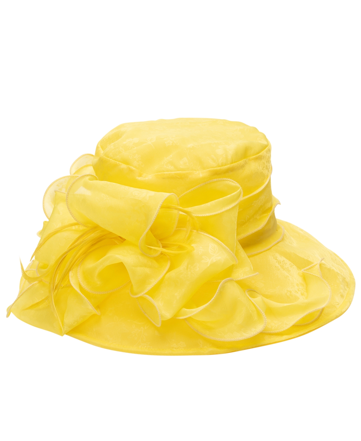 Click here for August Hats Lace Organza Wide Brim Hat - Lemon prices