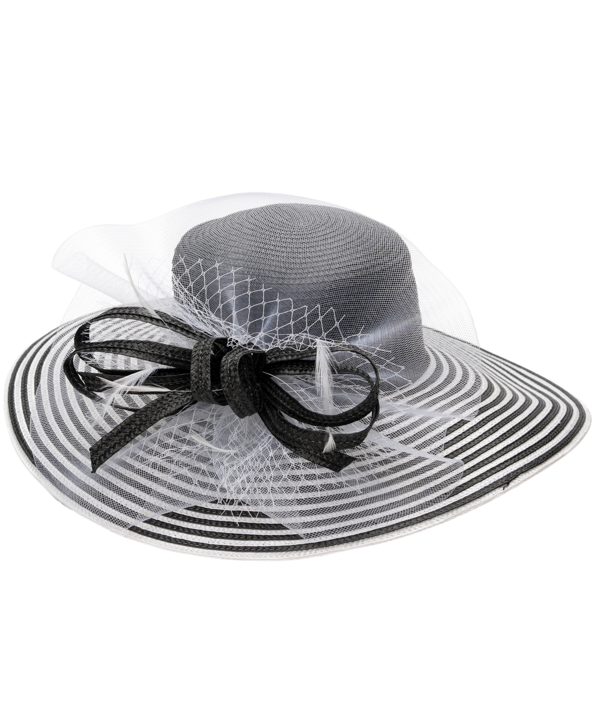Click here for August Hats Striped Wide Brim Hat - Black prices