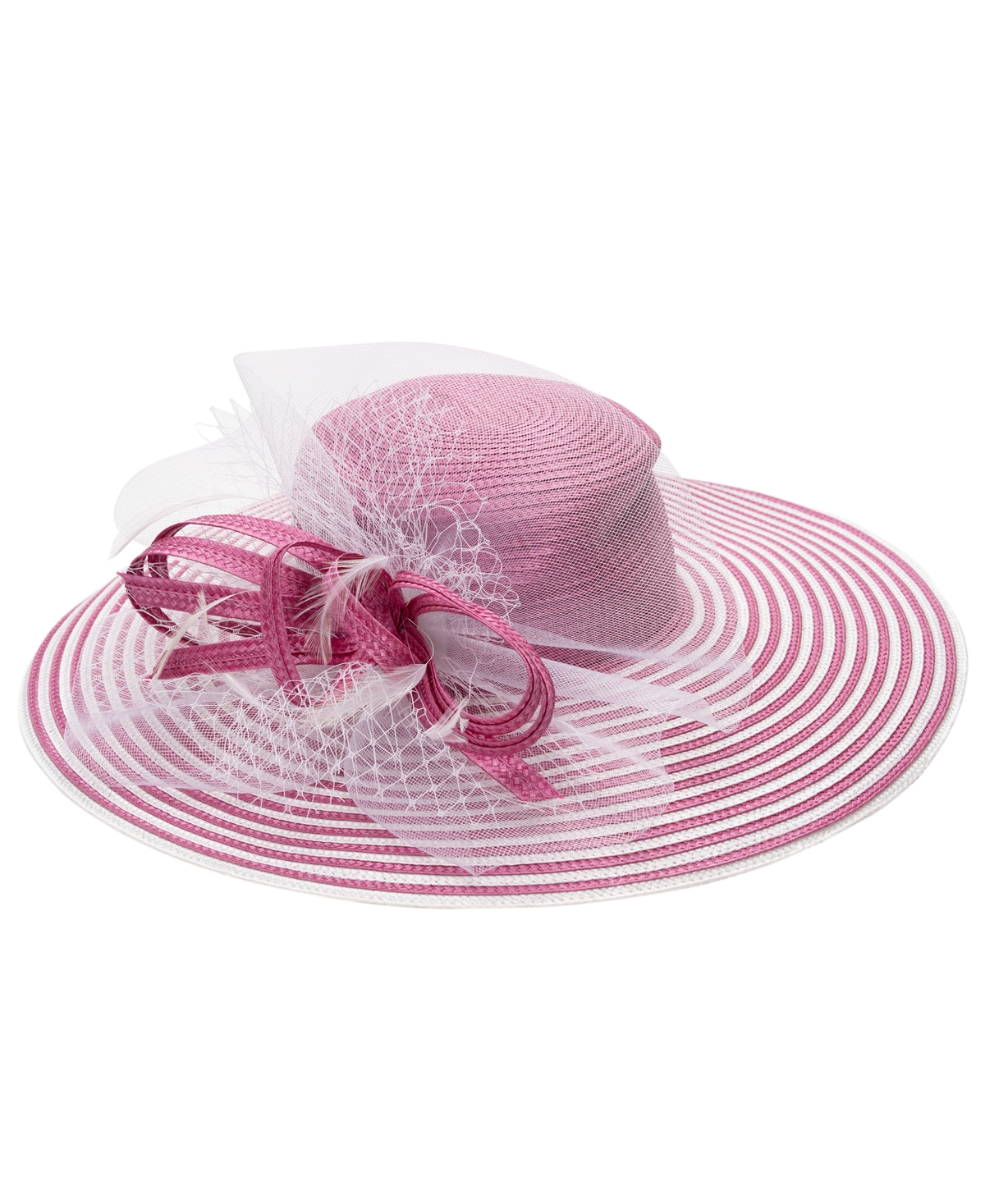 Click here for August Hats Striped Wide Brim Hat - Fuchsia prices