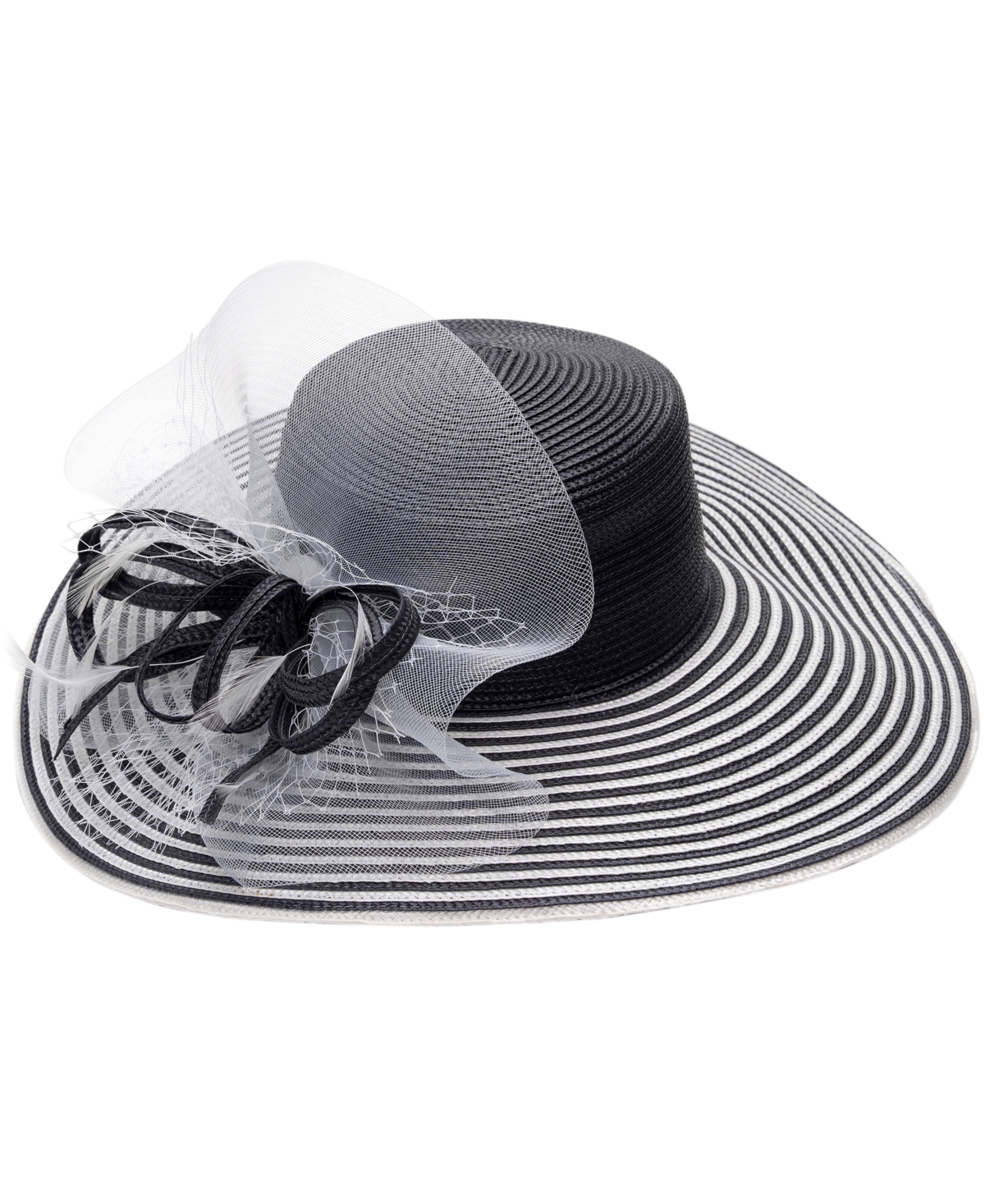 Click here for August Hats Striped Wide Brim Hat - Navy prices
