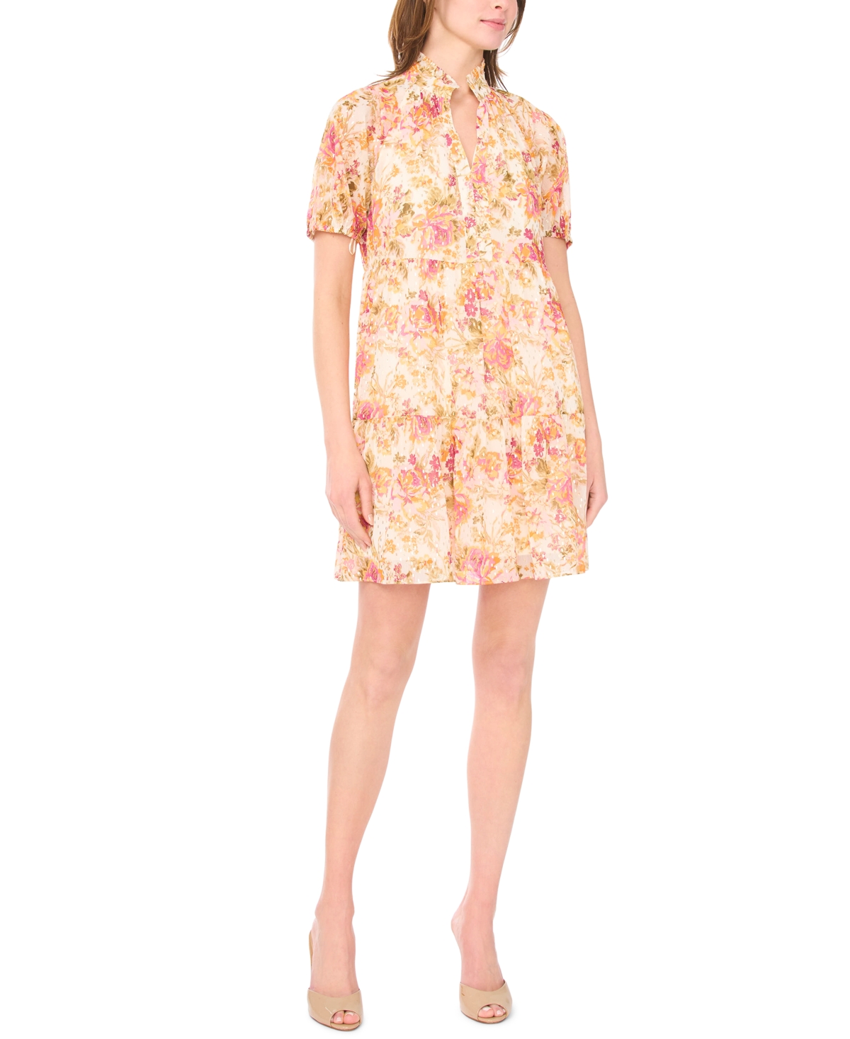 Click here for Msk Womens Short-Sleeve Babydoll Dress - New Ivory prices