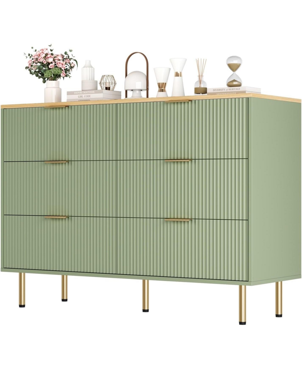 Click here for gaomon 6-Drawer Fluted Dresser for Bedroom  Modern... prices