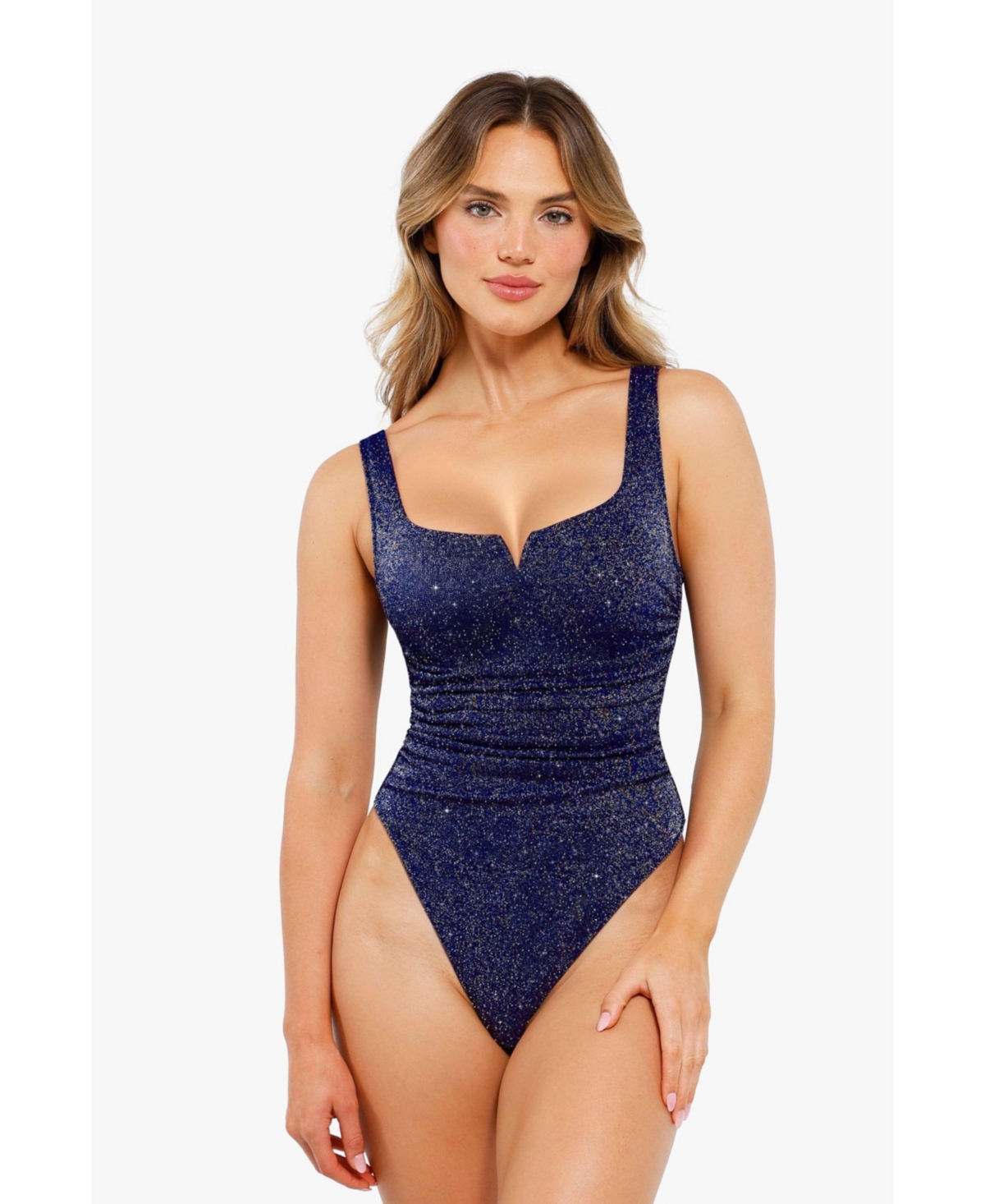 Click here for Popilush Womens Shapewear Ruched Metallic Knit Squ... prices