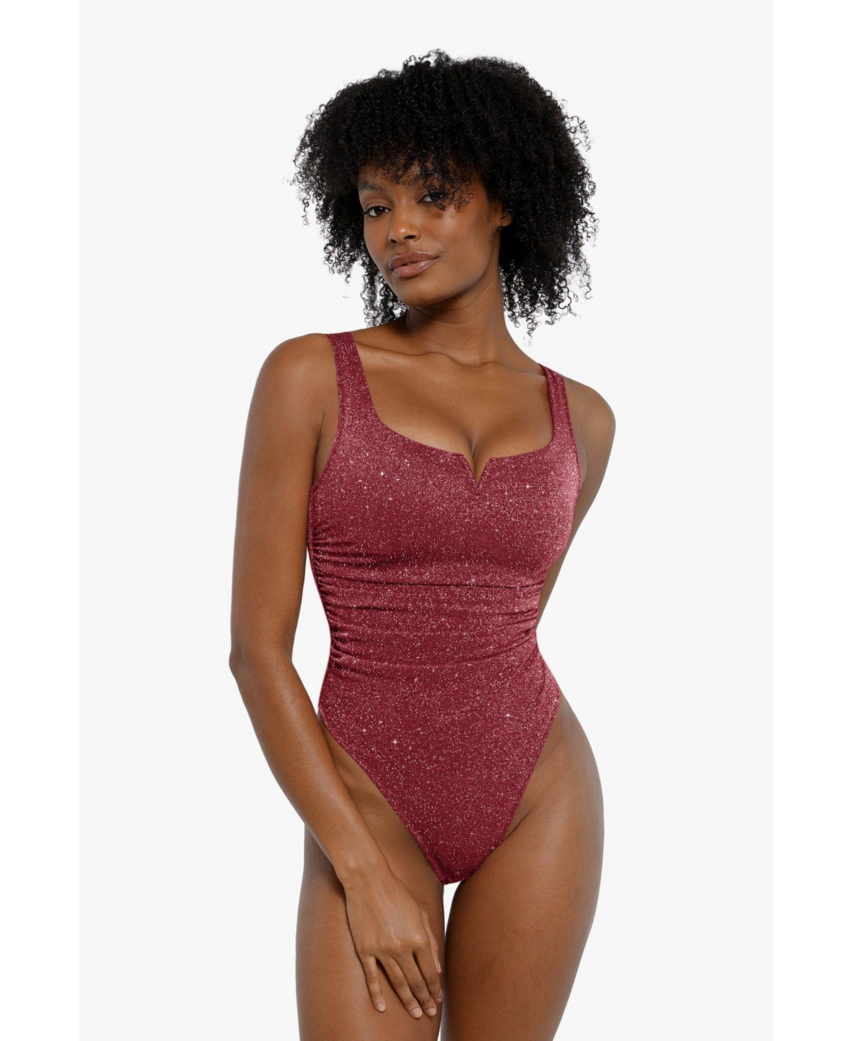 Click here for Popilush Womens Shapewear Ruched Metallic Knit Squ... prices