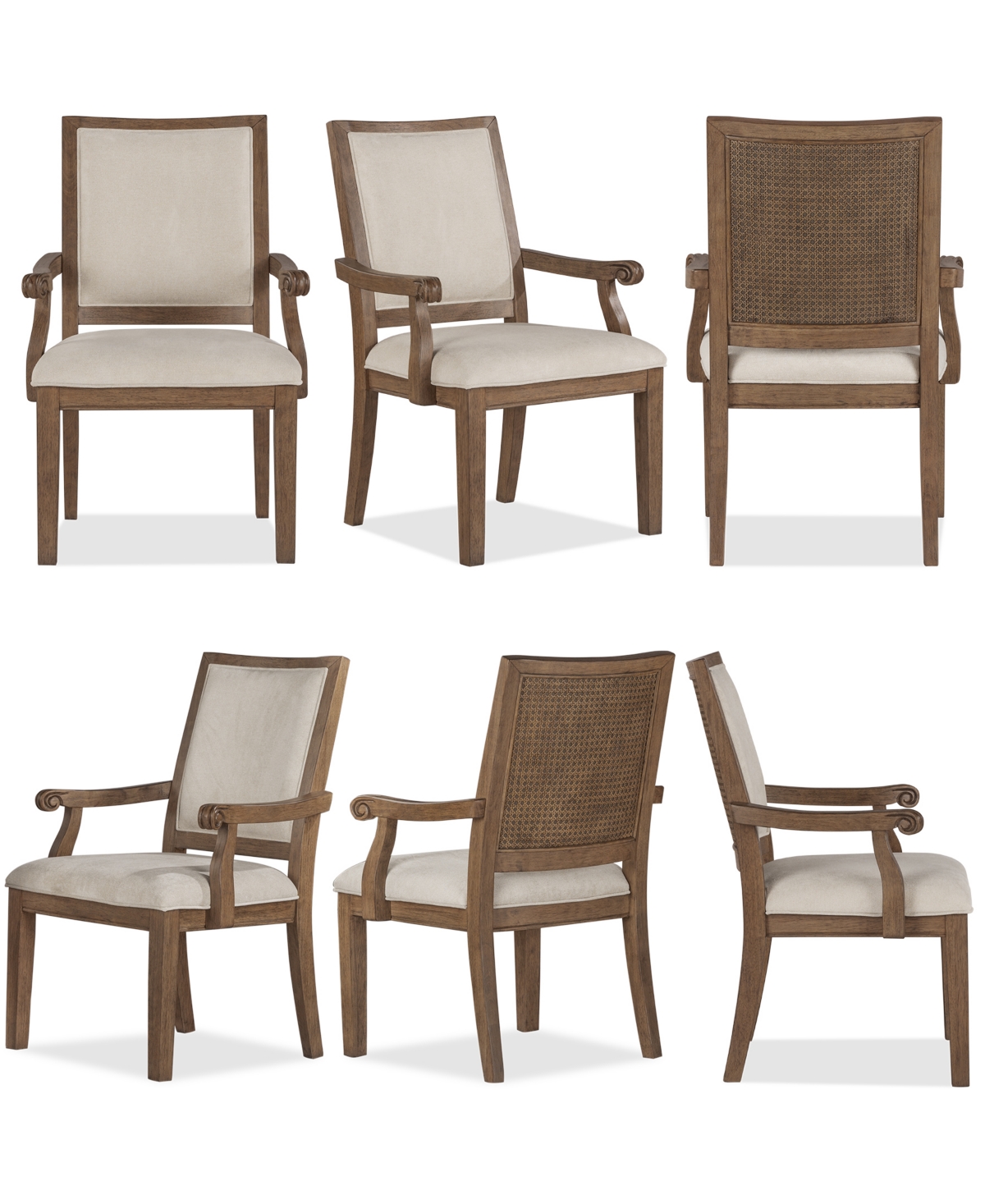 Click here for Furniture Alverton 6-Pc. Wood Arm Chair Set - Brow... prices