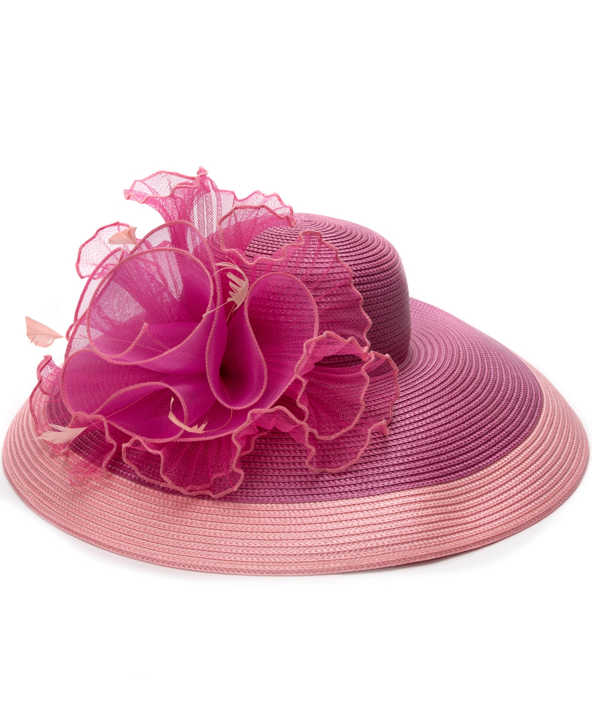 Click here for August Hats Two-Tone Extra Wide Brim Hat - Fuchsia... prices