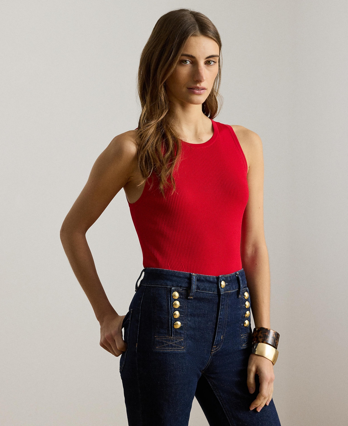 Click here for Lauren Ralph Lauren Petite Shilcant Rib-Knit Sleev... prices