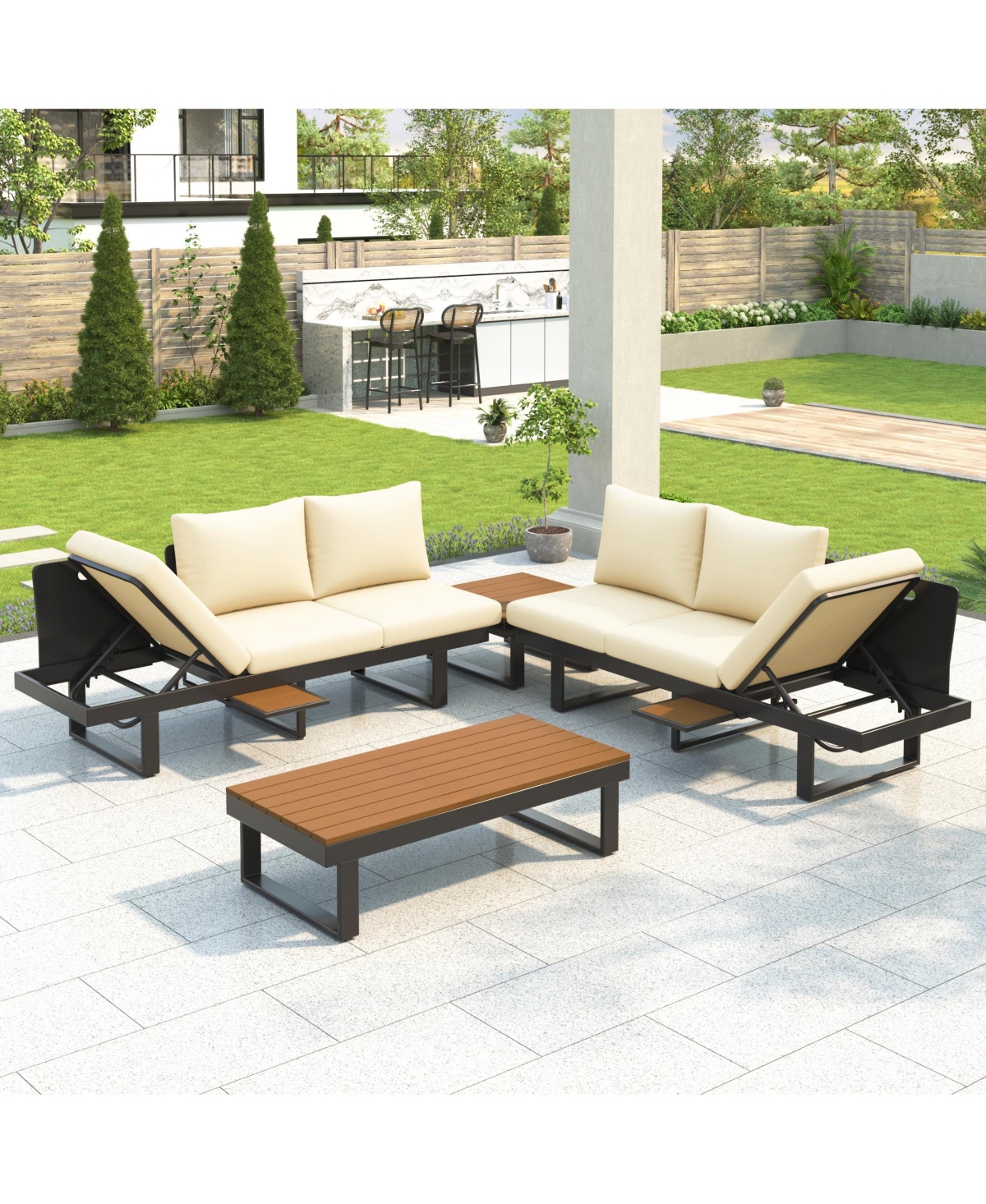 Click here for Flynama Outdoor Sectional Sofa Set with Adjustable... prices