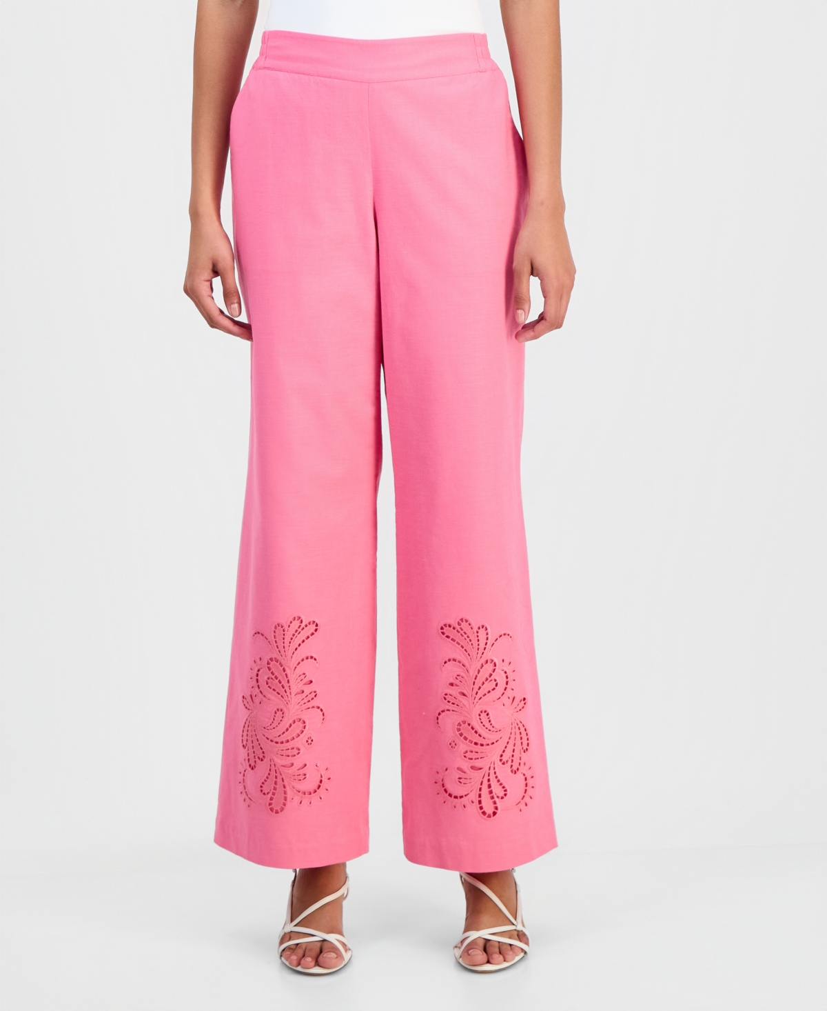 Click here for T Tahari Womens Pull-On Embroidered Pants - Parisi... prices