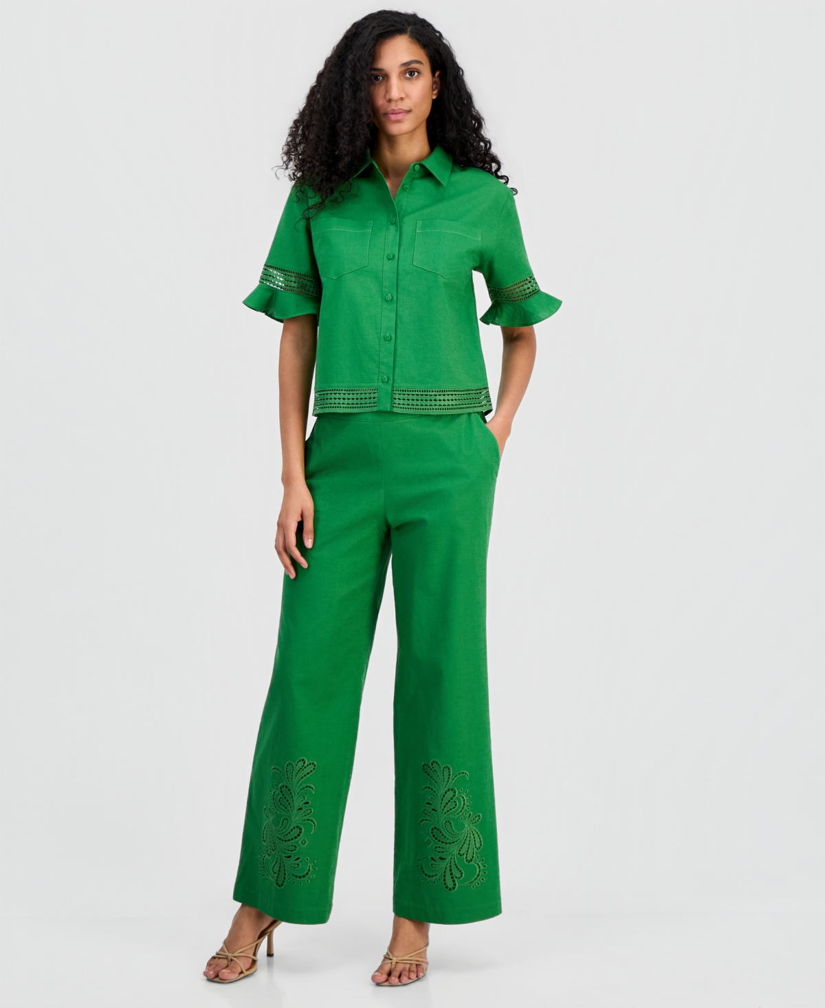 Click here for T Tahari Womens Pull-On Embroidered Pants - Spring... prices