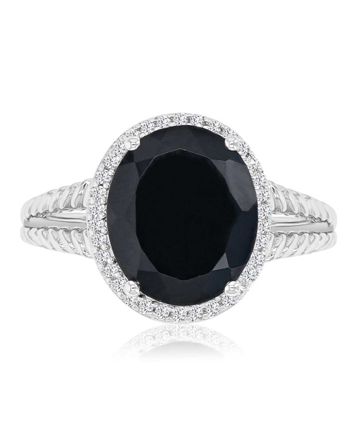 Click here for Macys Onyx (4.4 ct. t.w.) and Sapphire Halo Ring i... prices