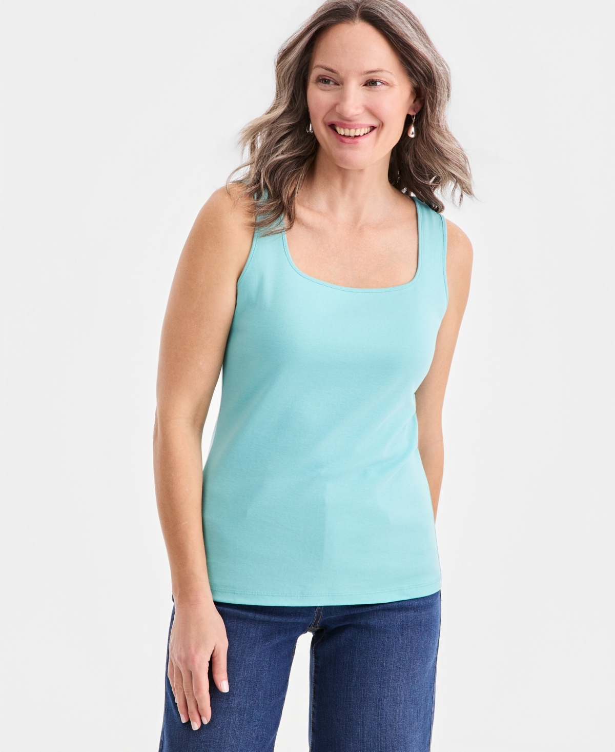 Click here for Style & Co Womens Cotton Square-Neck Tank Top  Exc... prices