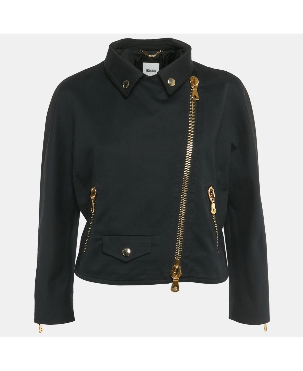 Click here for Pre-Owned Moschino Womens Black Cotton Biker Jacke... prices