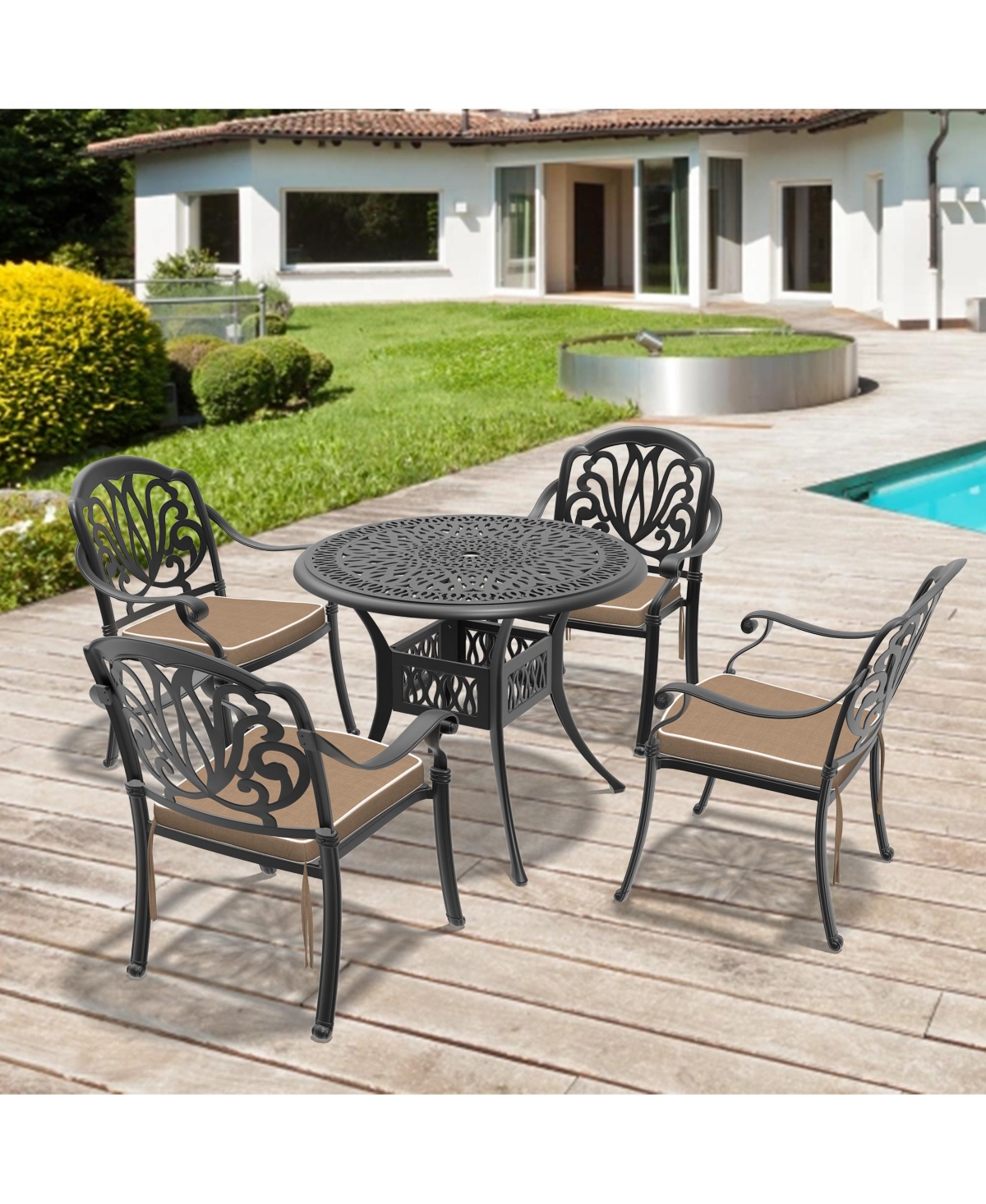 Click here for Flynama 5-Piece Set Of Cast Aluminum Patio Furnitu... prices