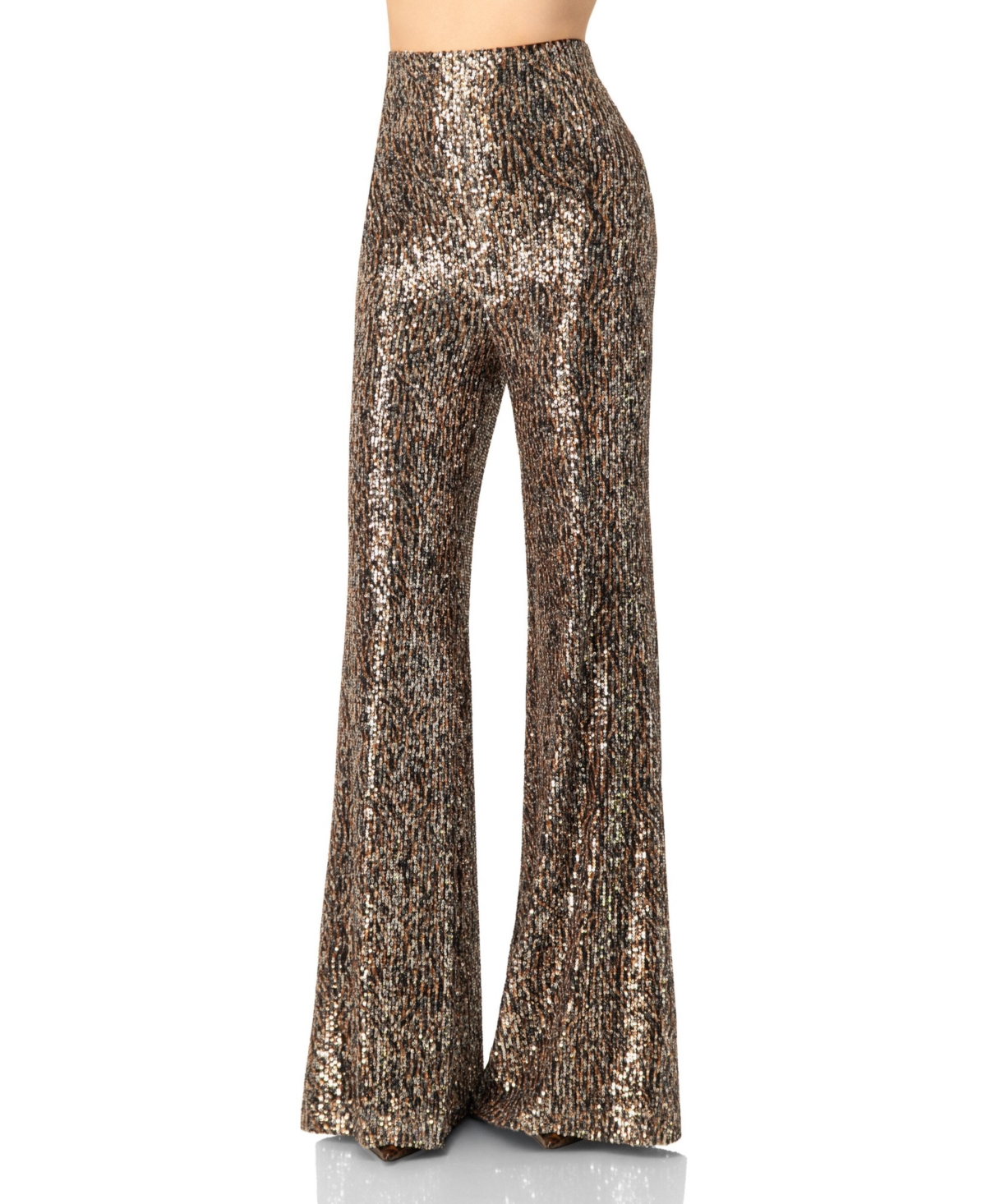 Click here for Ivonne Womens Sequin Flared Trousers - Multicolor prices