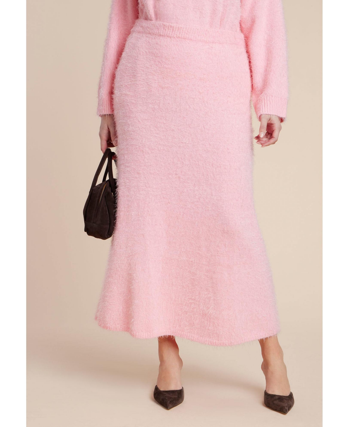 Click here for Eloquii Womens Fuzzy Maxi Sweater Skirt - Romance... prices