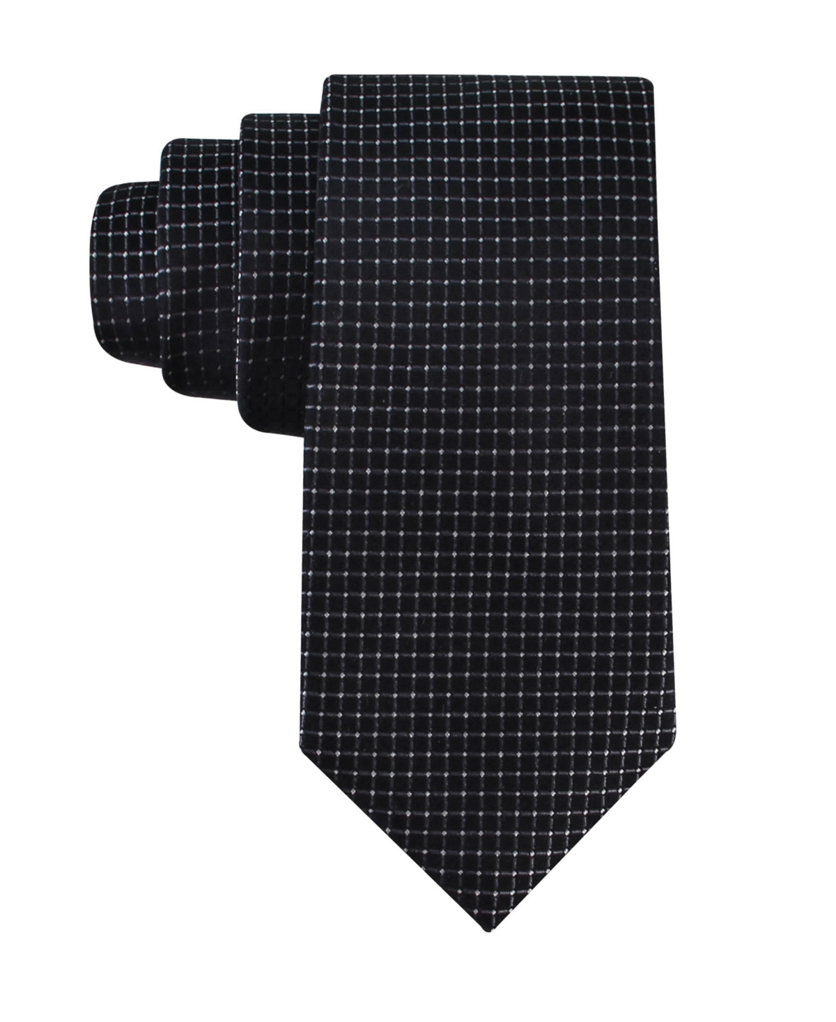 Click here for Calvin Klein Mens Grid Pattern Silk Tie - Black prices