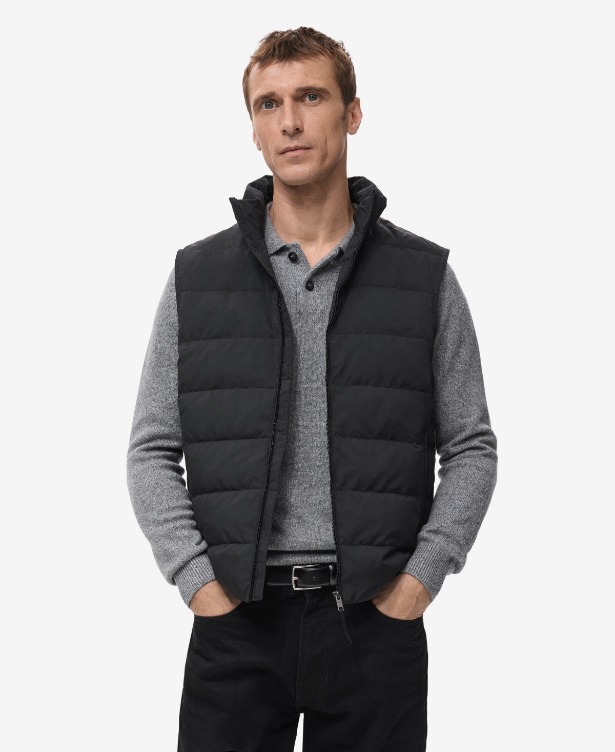 Click here for Mango Mens Down And Feather Filling Quilted Vest -... prices