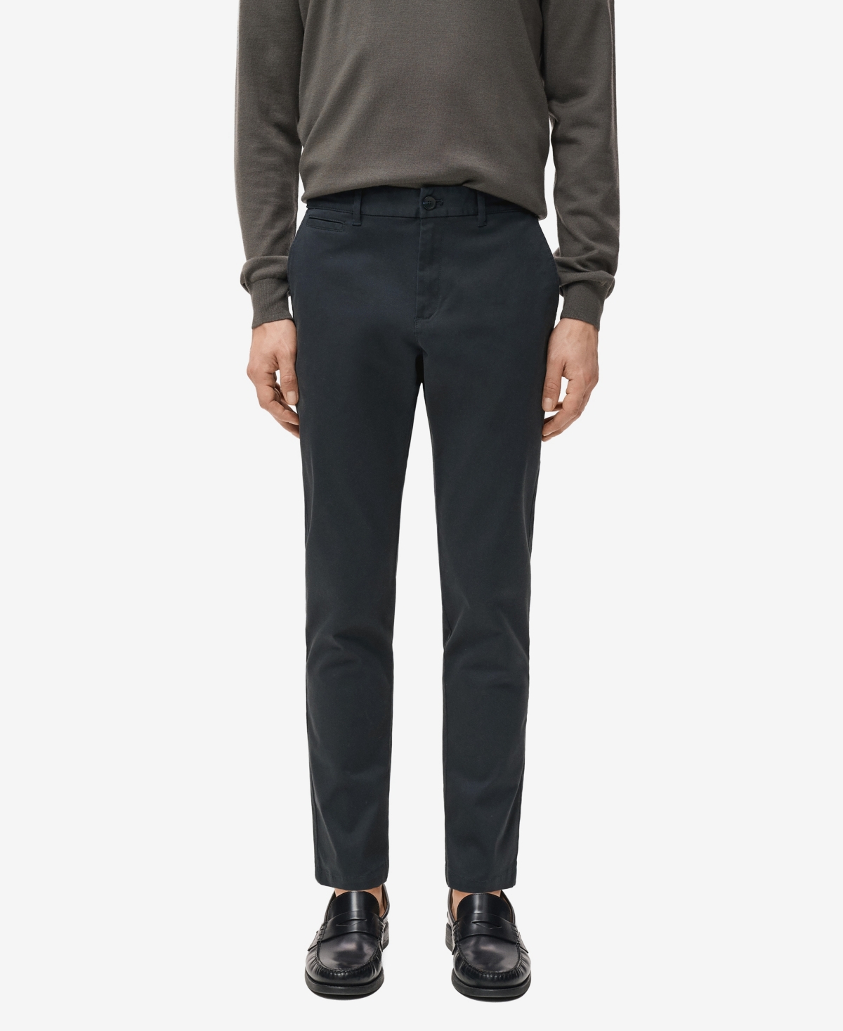 Click here for Mango Mens Prato Cropped Tapered Chino Pants - Dar... prices