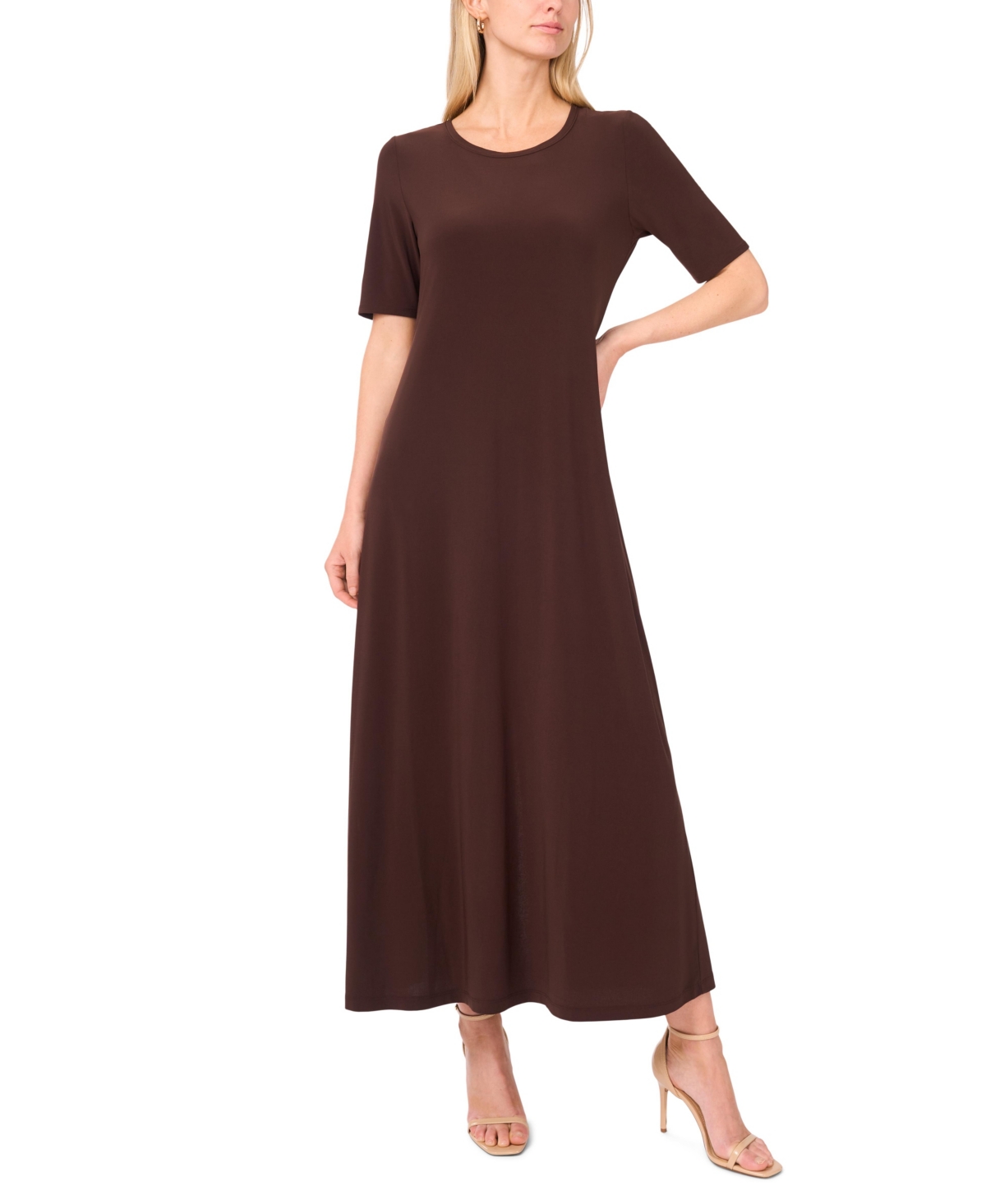 Click here for Vince Camuto Womens Elbow-Sleeve Maxi Dress - Choc... prices