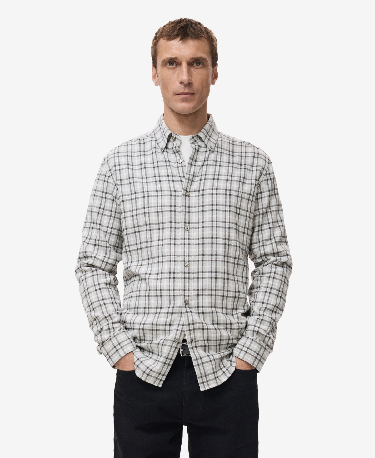 Click here for Mango Mens Regular-Fit Check Flannel Shirt - Light... prices