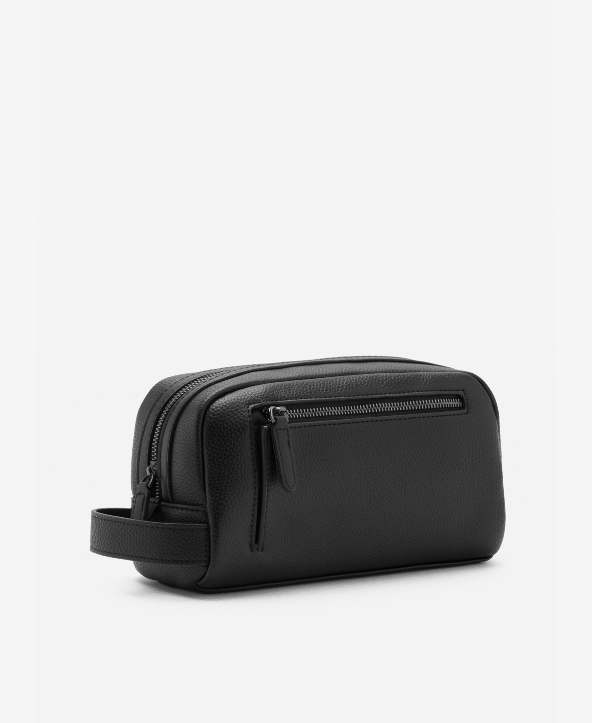 Click here for Mango Mens Zipped Pebbled Cosmetic Bag - Black prices
