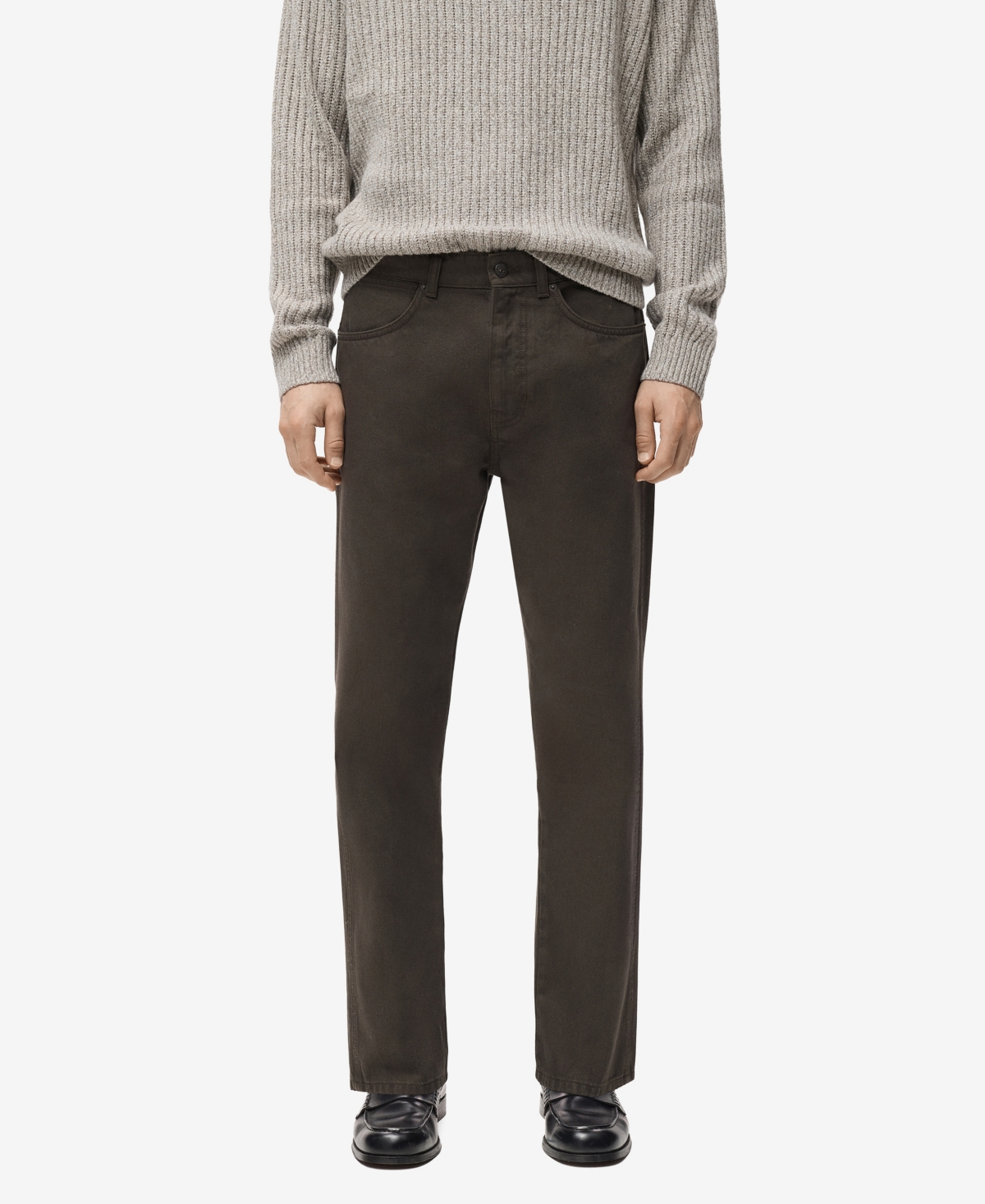 Click here for Mango Mens Regular Fit Cotton Jeans - Chocolate prices