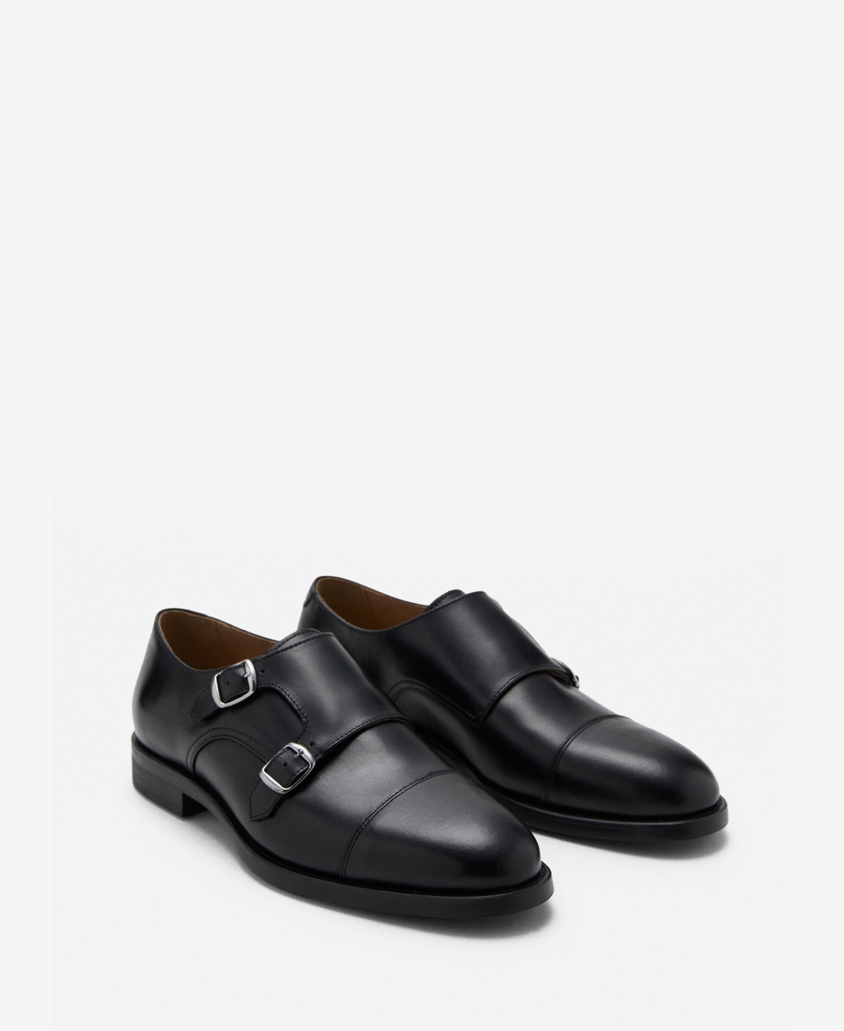 Click here for Mango Mens Double Buckle Leather Shoes - Black prices