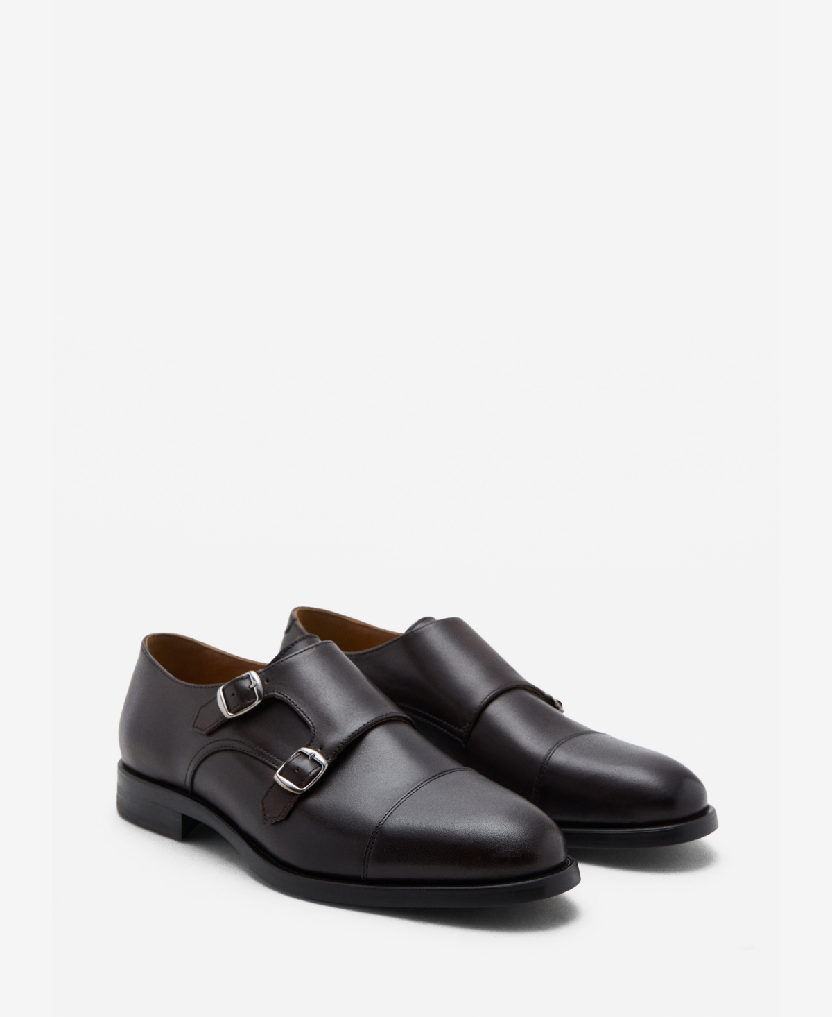 Click here for Mango Mens Double Buckle Leather Shoes - Brown prices