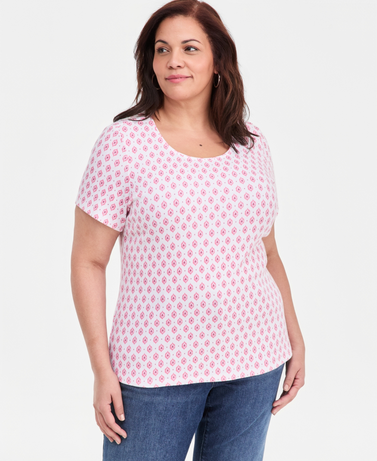 Click here for Style & Co Womens Plus Size Short-Sleeve Scoop-Nec... prices