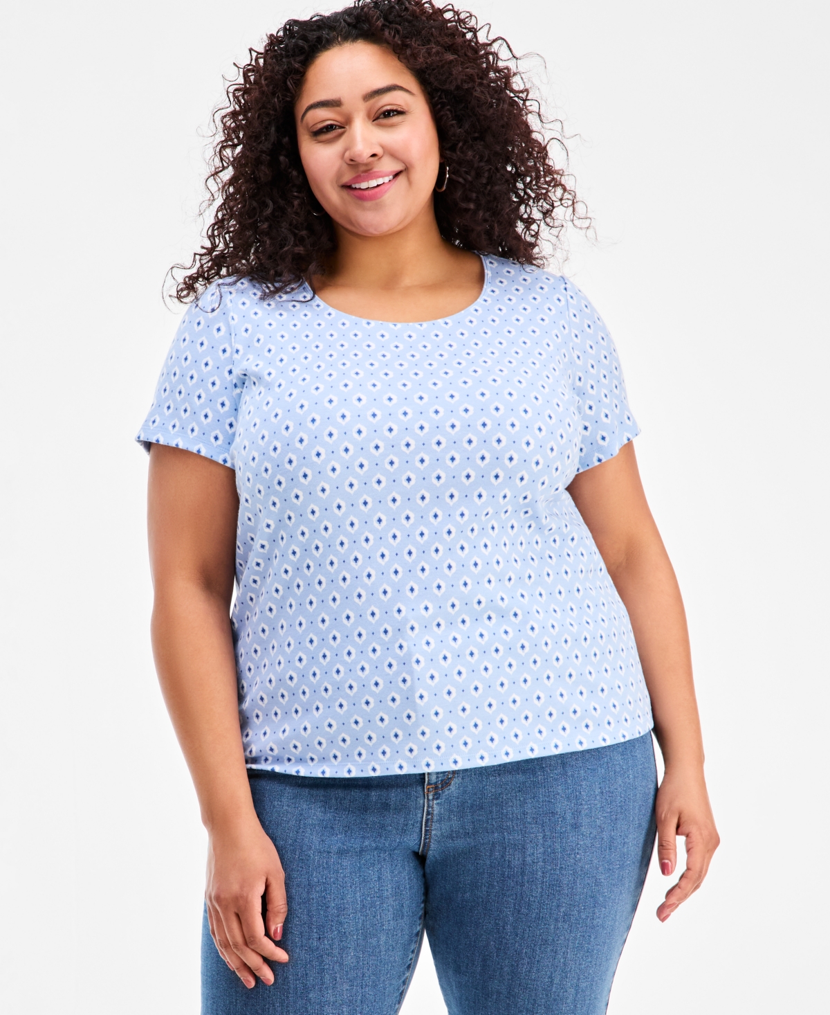 Click here for Style & Co Womens Plus Size Short-Sleeve Scoop-Nec... prices