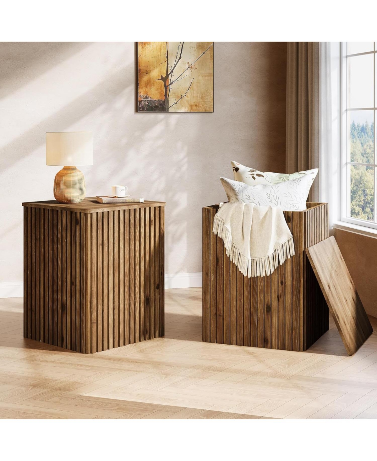 Click here for Tribesigns Solid Wood Square End Table with Storag... prices