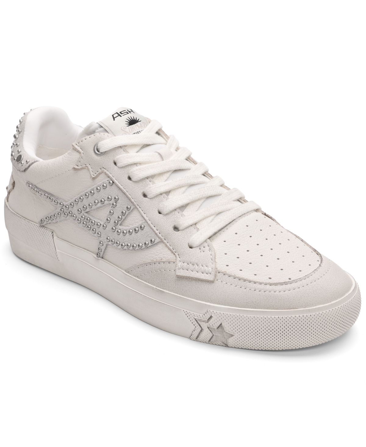 Click here for Ash Womens Moonlight Studs Lace-Up Sneakers - Beig... prices