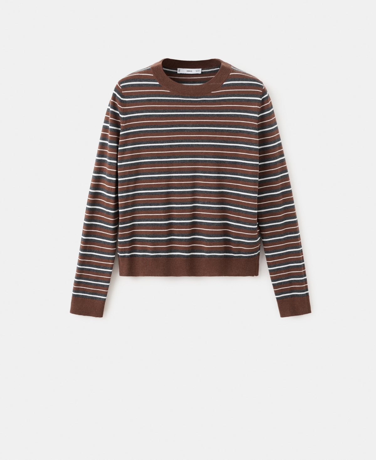 Click here for Mango Womens Knit Striped Sweater - Caramel prices