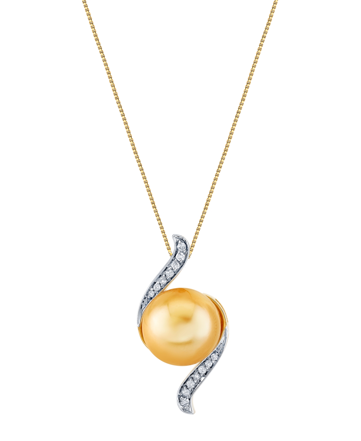 Click here for Macys Cultured Golden South Sea Pearl (12mm) & Dia... prices