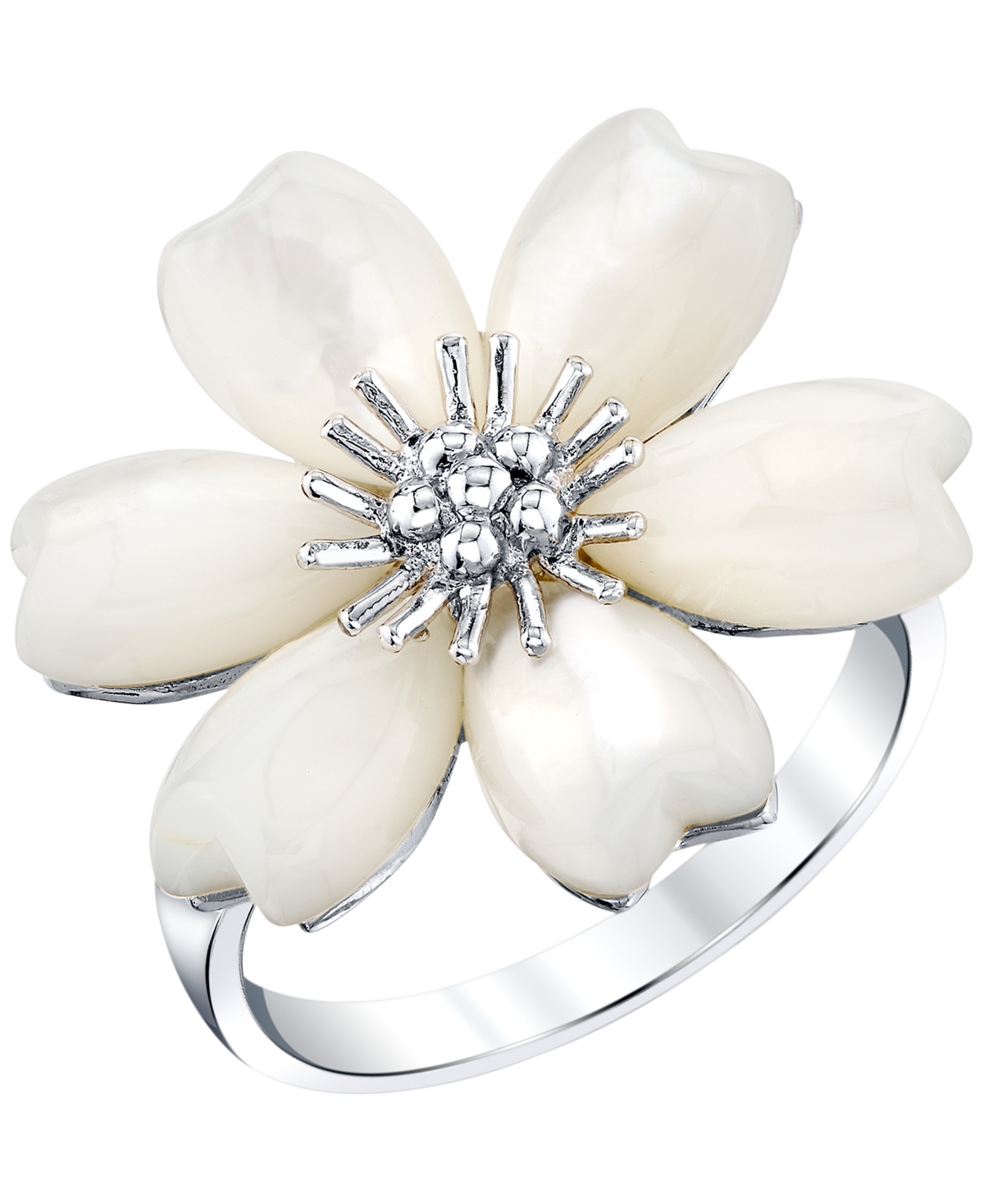 Click here for Macys Mother-Of-Pearl Ring in Sterling Silver - Si... prices