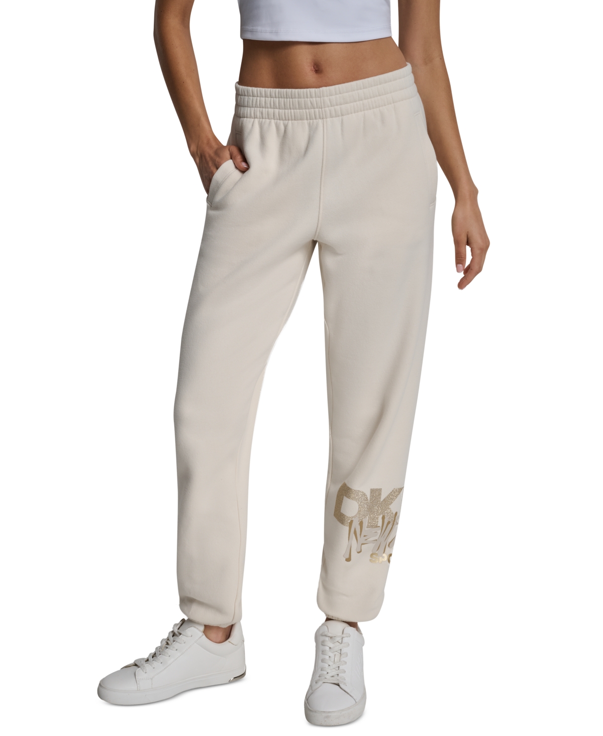 Click here for Dkny Womens Graffiti Rhinestone Logo High-Rise Rel... prices