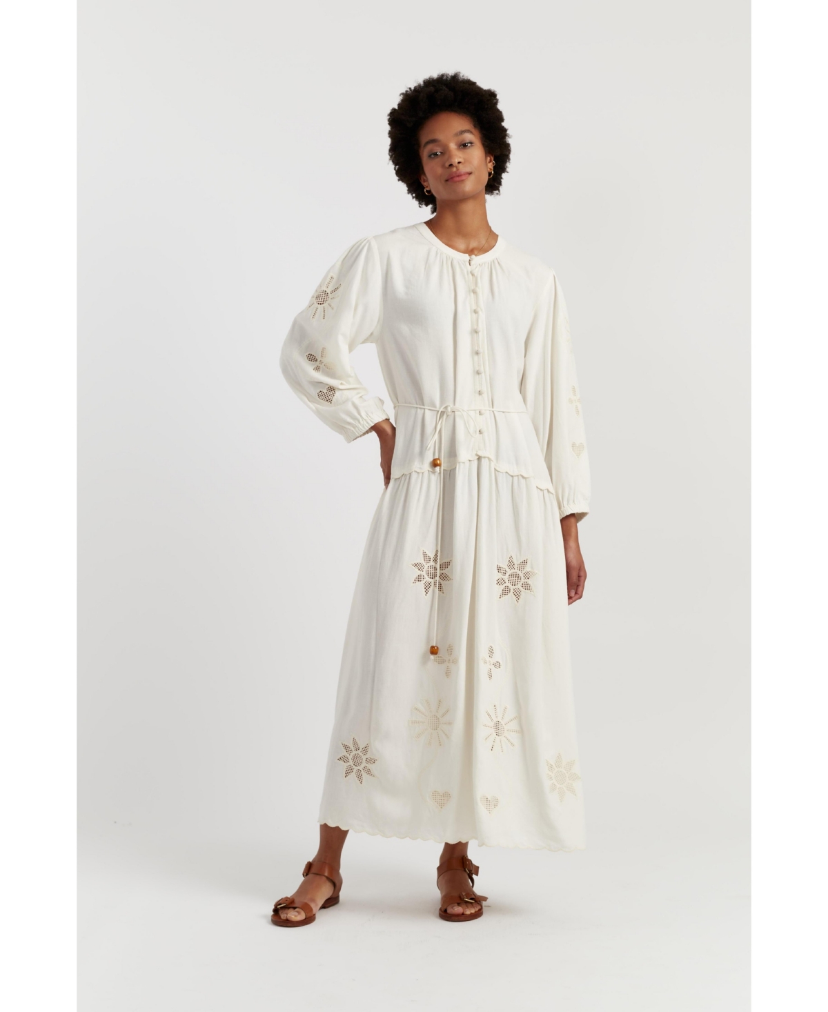 Click here for Chinti & Parker Womens Sienna Linen-Blend Broderie... prices