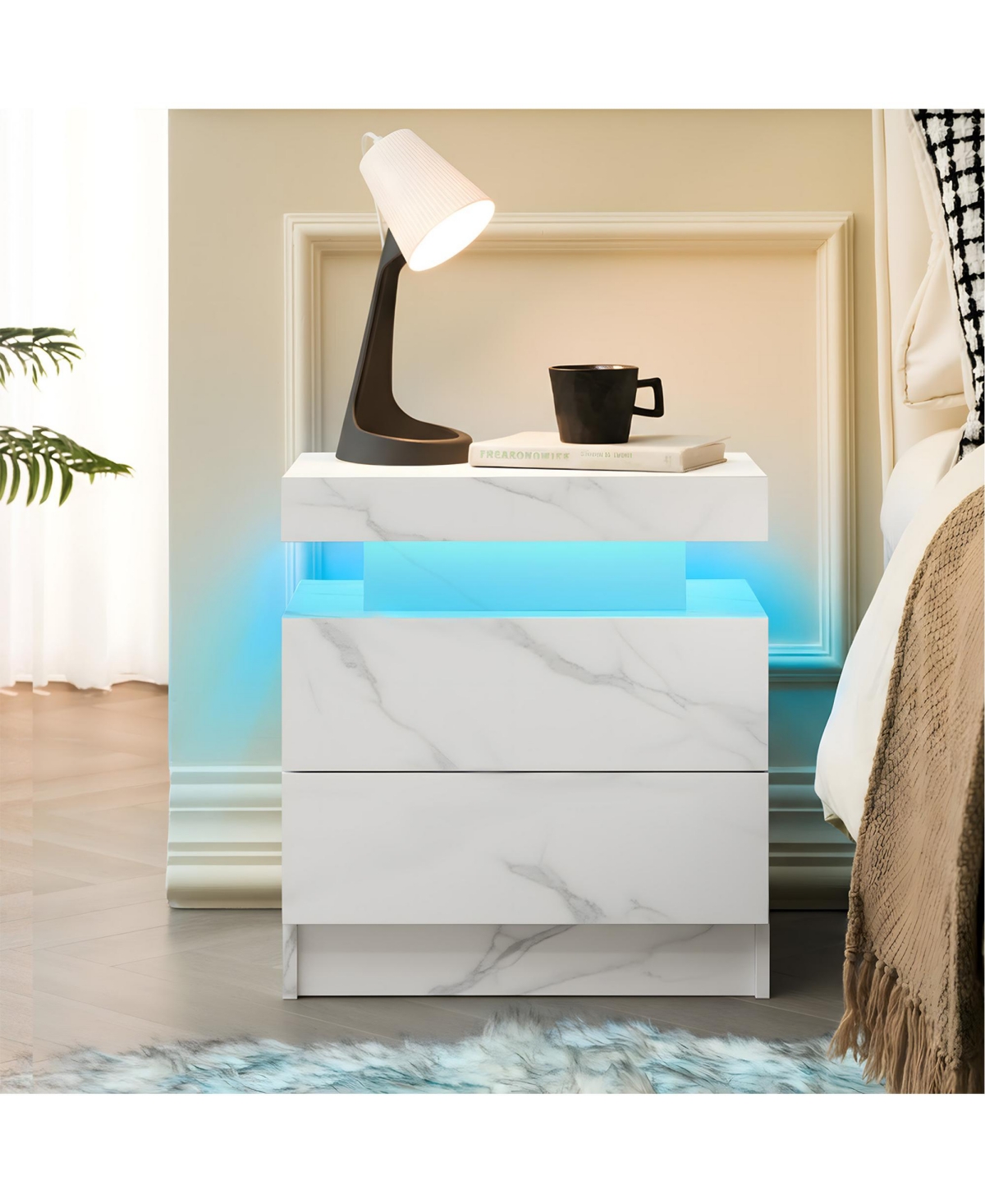 Click here for Rainsken Led Nightstand with 2 Drawers  Bedside Ta... prices