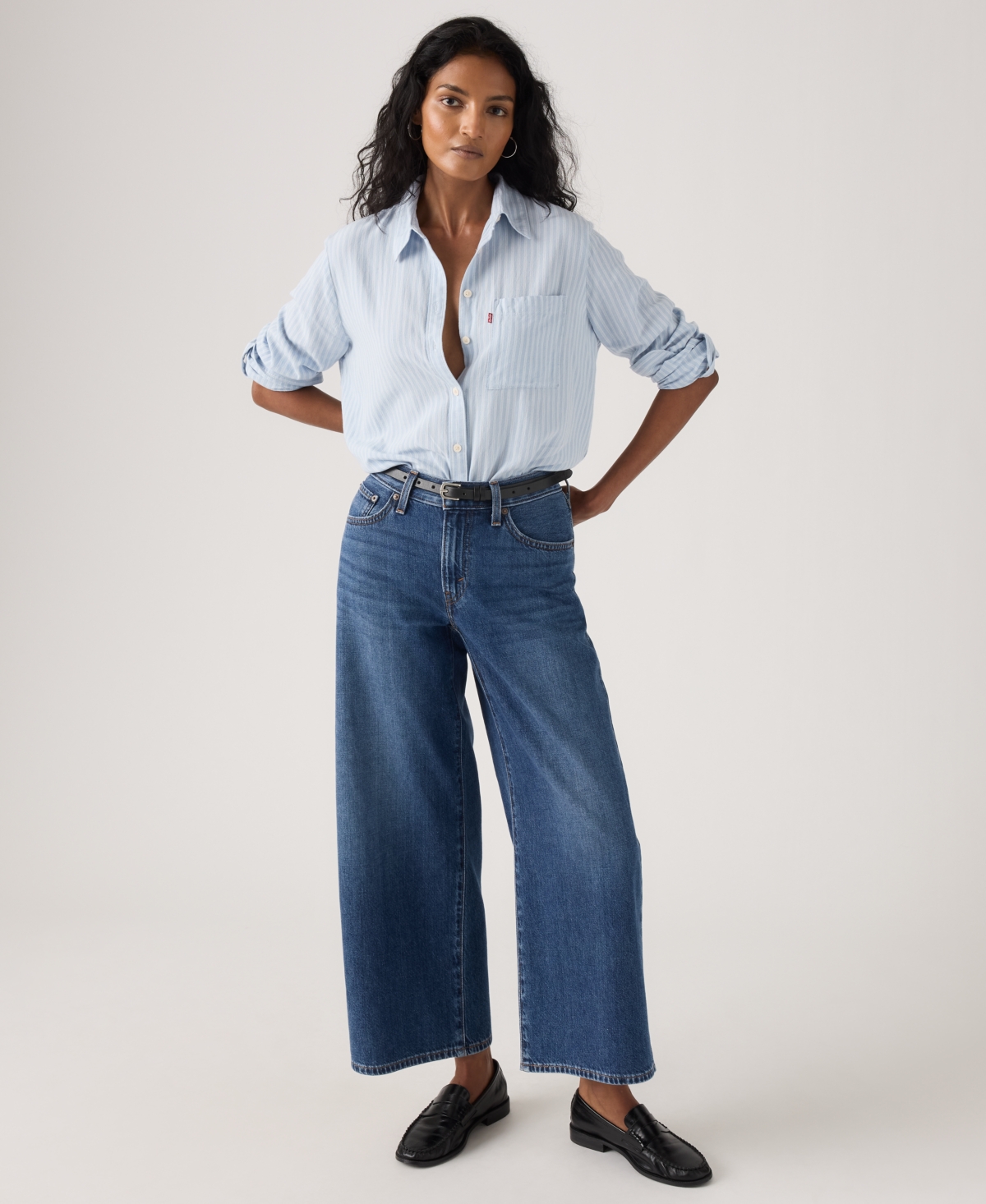 Click here for Levis Womens Wide-Leg Ankle Goodbye Jeans - Kiss G... prices