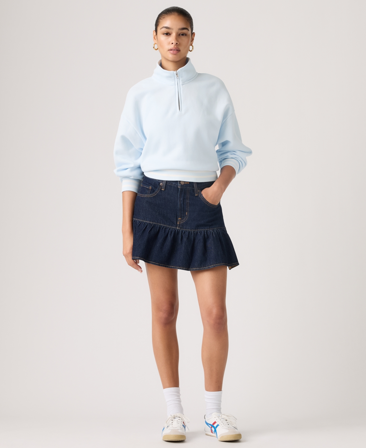 Click here for Levis Womens Mid-Rise Flounce Mini Skirt - Reign O... prices