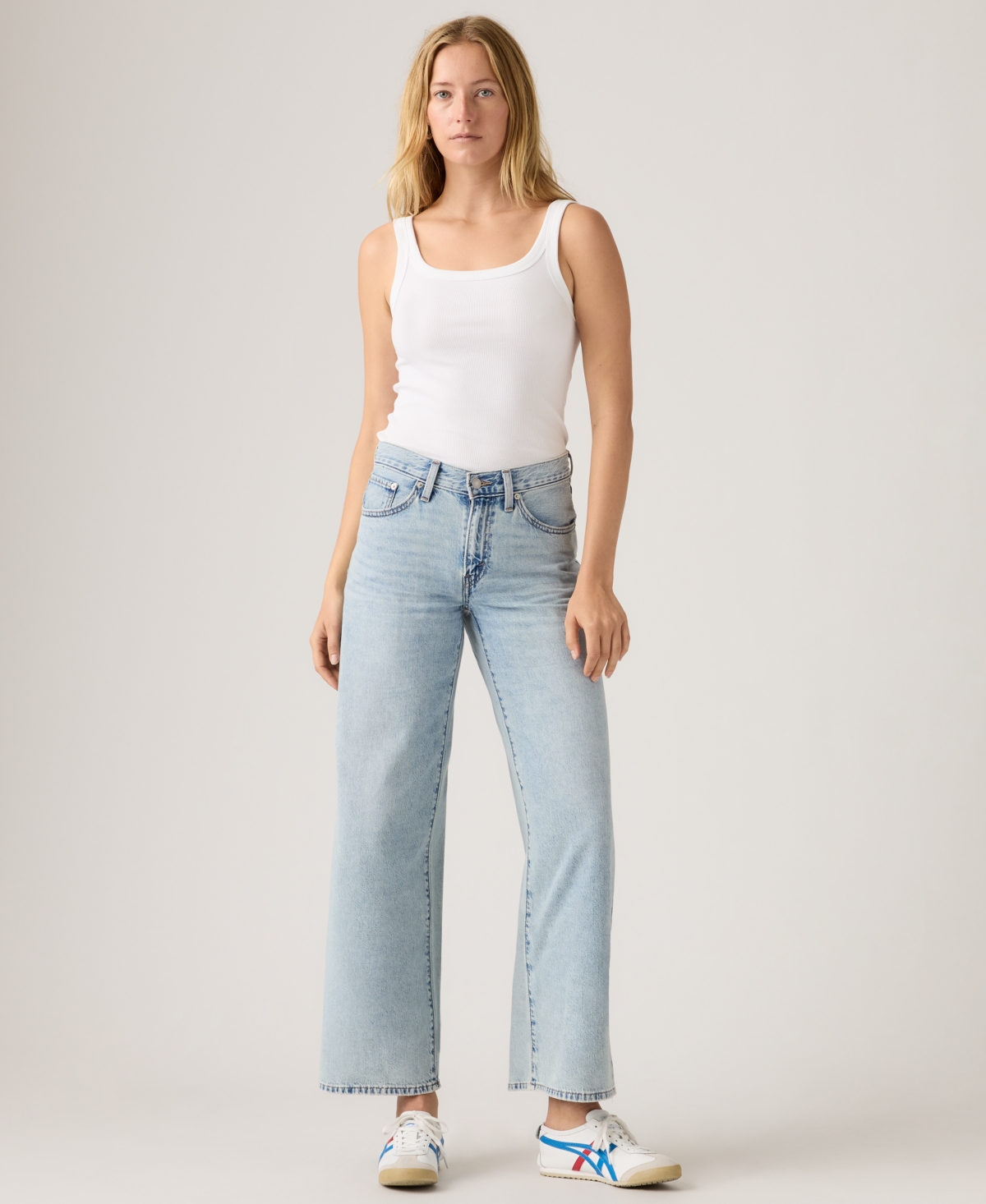 Click here for Levis Womens Wide-Leg Ankle Goodbye Jeans - Main C... prices